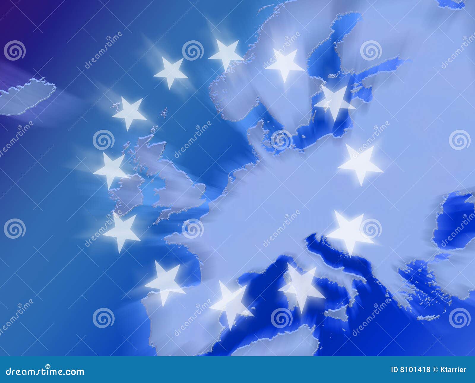 Map of europe with stars stock illustration. Illustration of earth ...