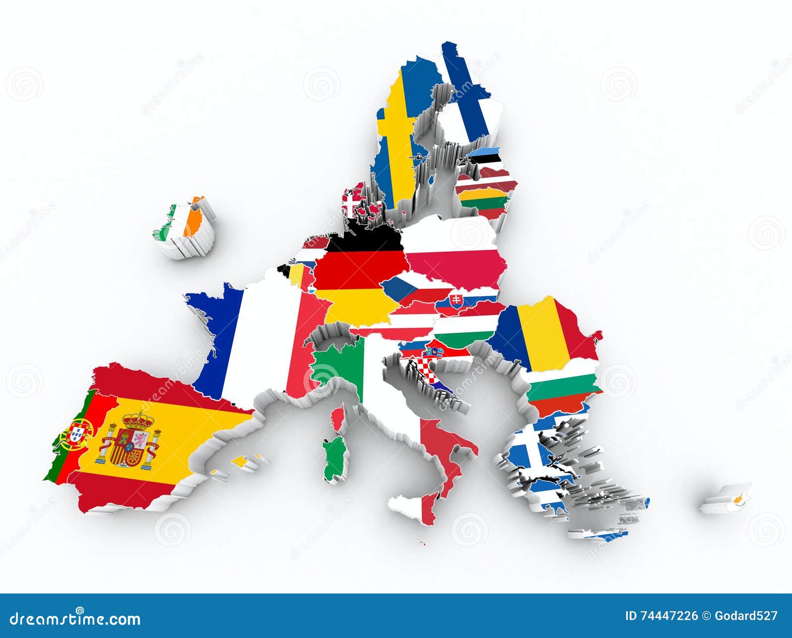 Map Europe Union after Brexit State Flags Stock Illustration ...