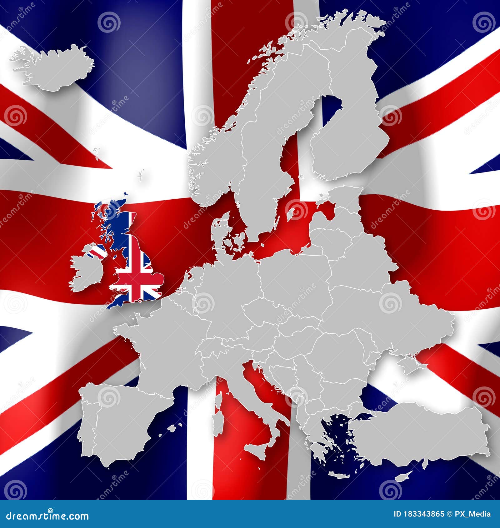 Map of Europe - United Kingdom Stock Illustration - Illustration of ...