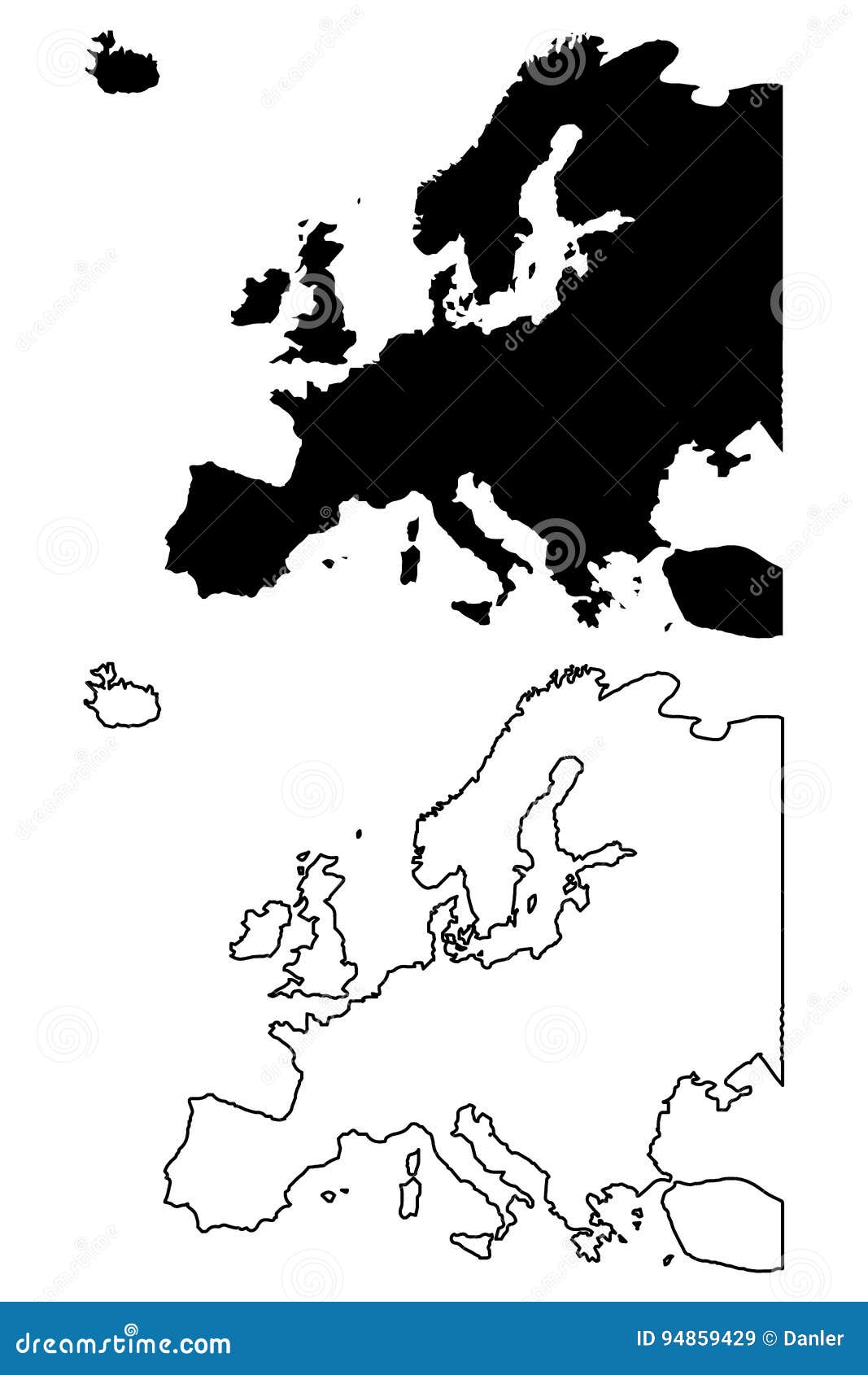Map of Europe vector stock vector. Illustration of draw - 94859429