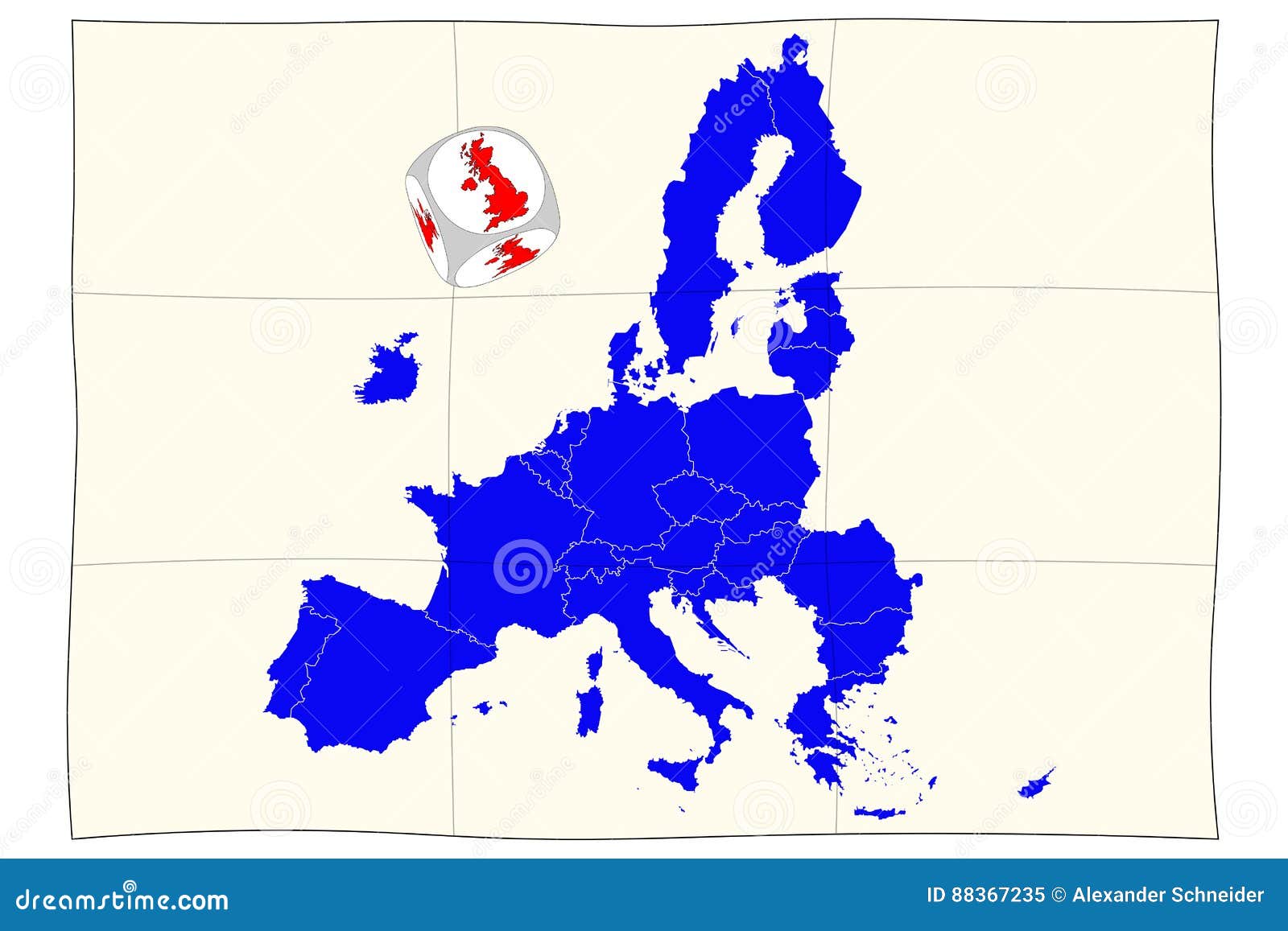 Map of the European Union Brexit Stock Illustration - Illustration of ...