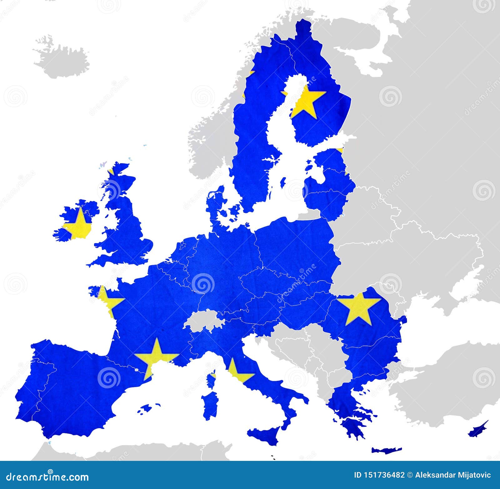Map of European Union Countries Isolated Stock Photo - Image of ...