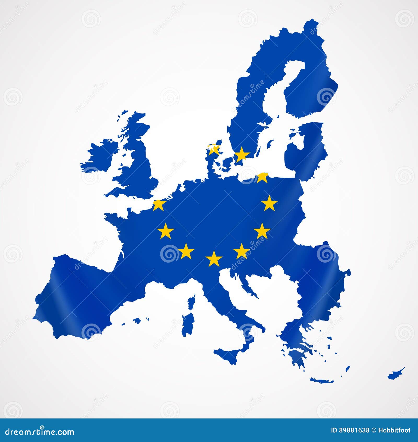 Map of European Union and EU Flag Illustration. Stock Vector ...
