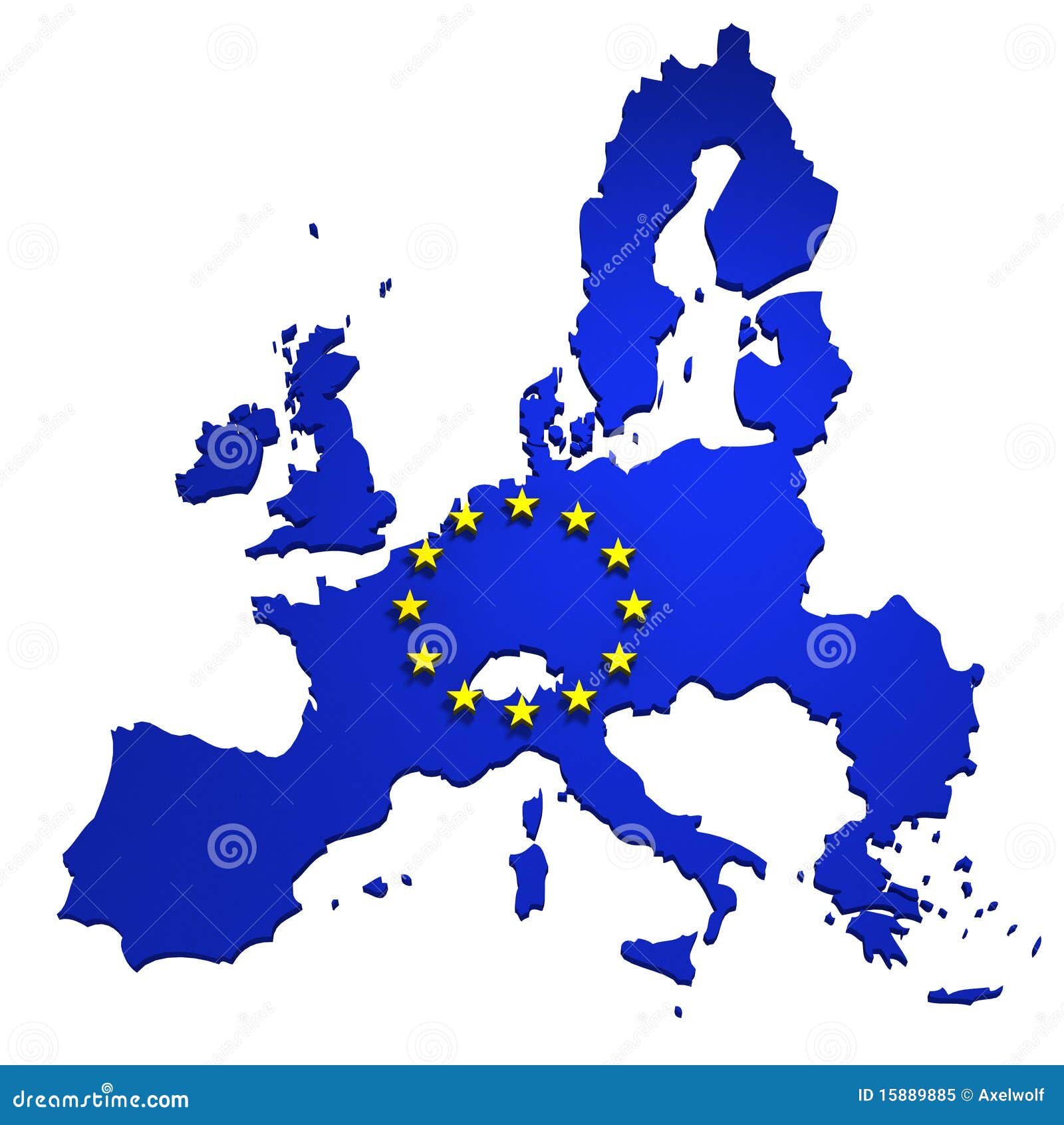 Map of European Union, Isolated on White Stock Illustration ...