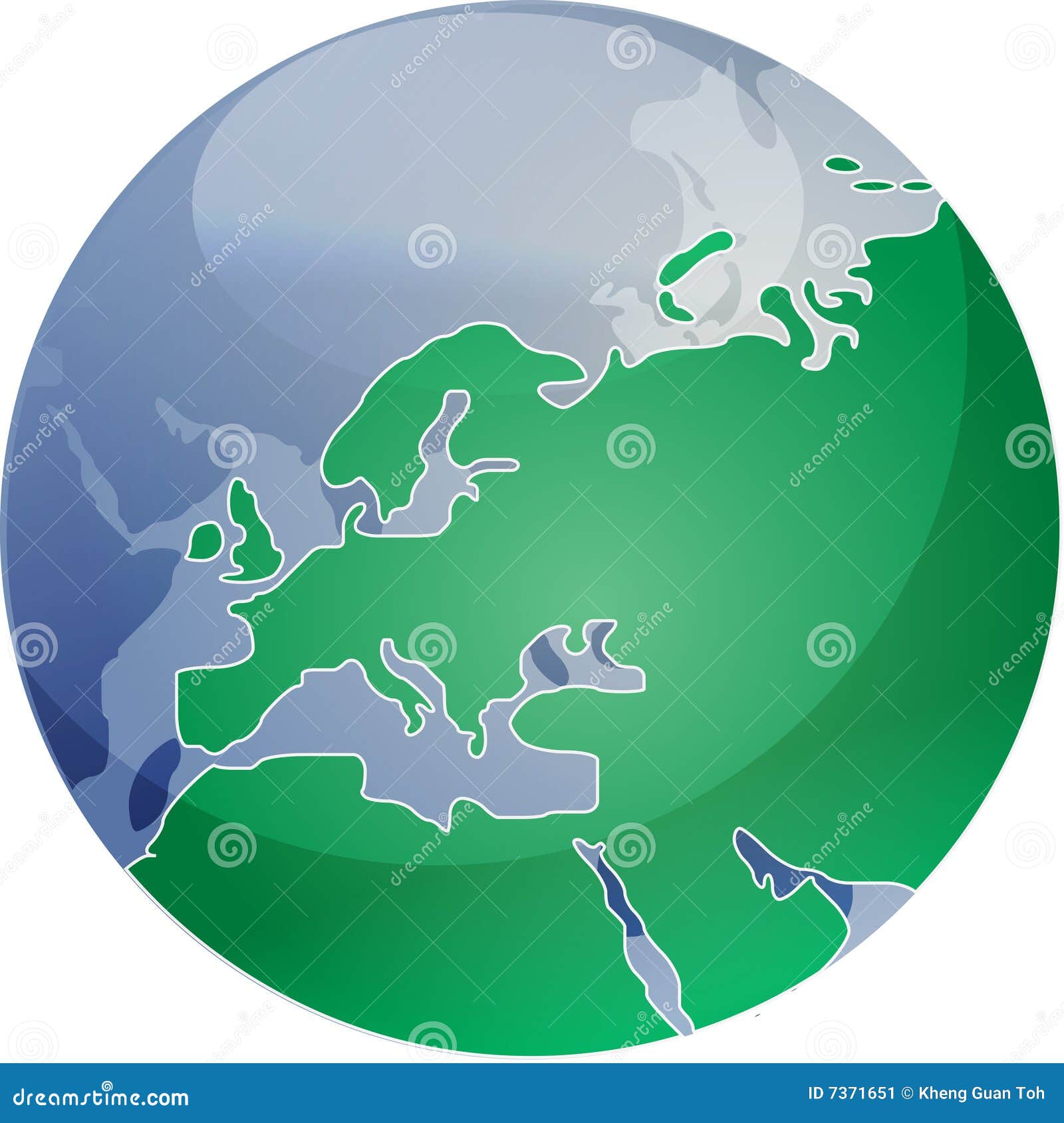 Map of Eurpe on globe stock vector. Illustration of round - 7371651