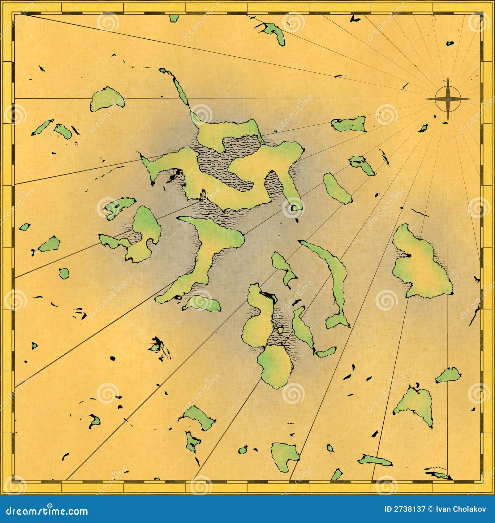 Map of exotic islands stock illustration. Illustration of medieval ...