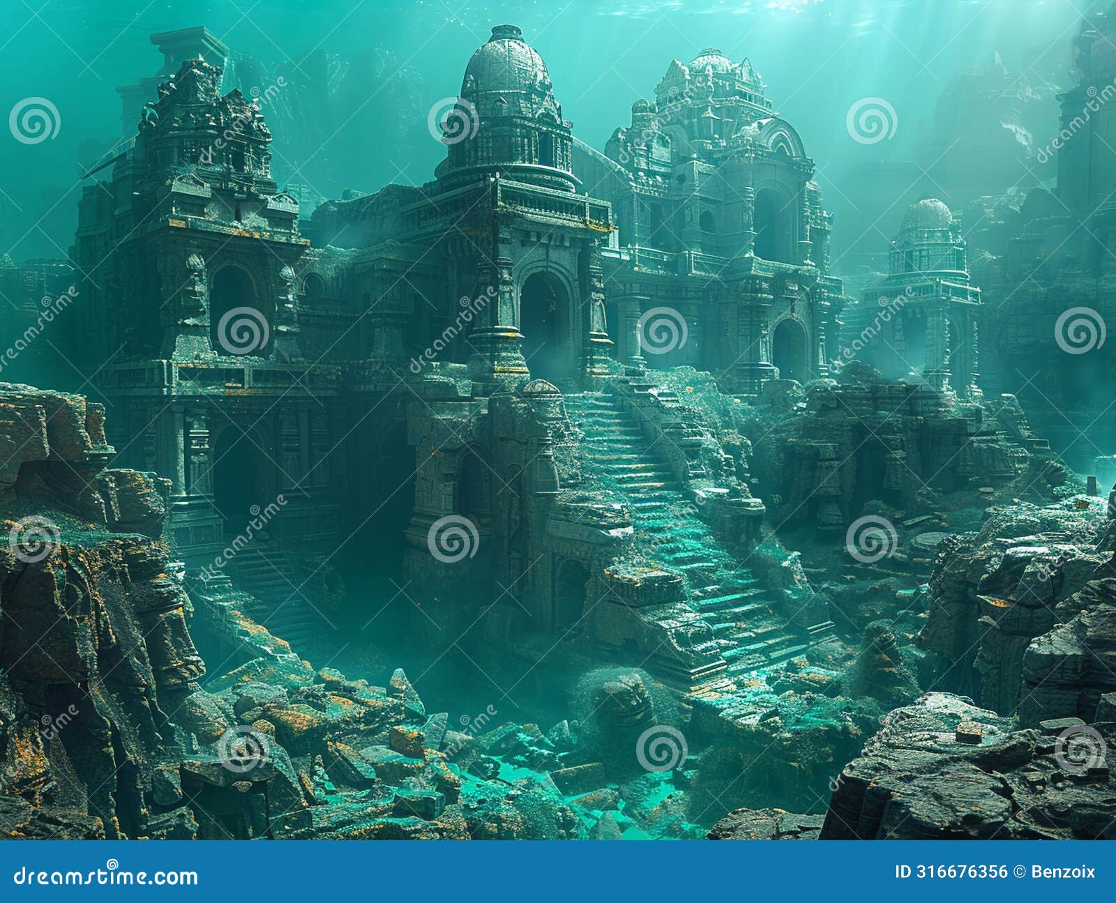 Map Exploring the Lost City of Atlantis Stock Photo - Image of concept ...