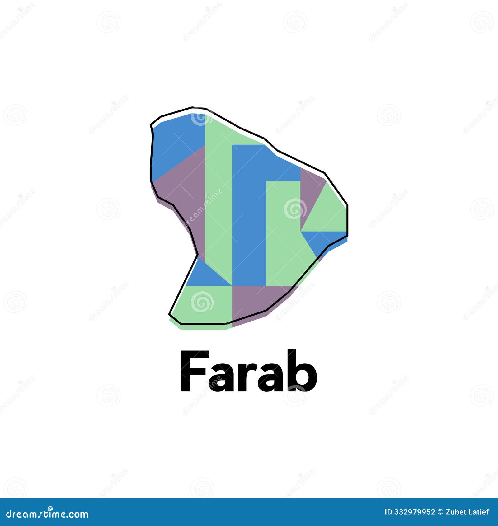 Map of Farab Geometric Modern Vector Design Template, National Borders ...