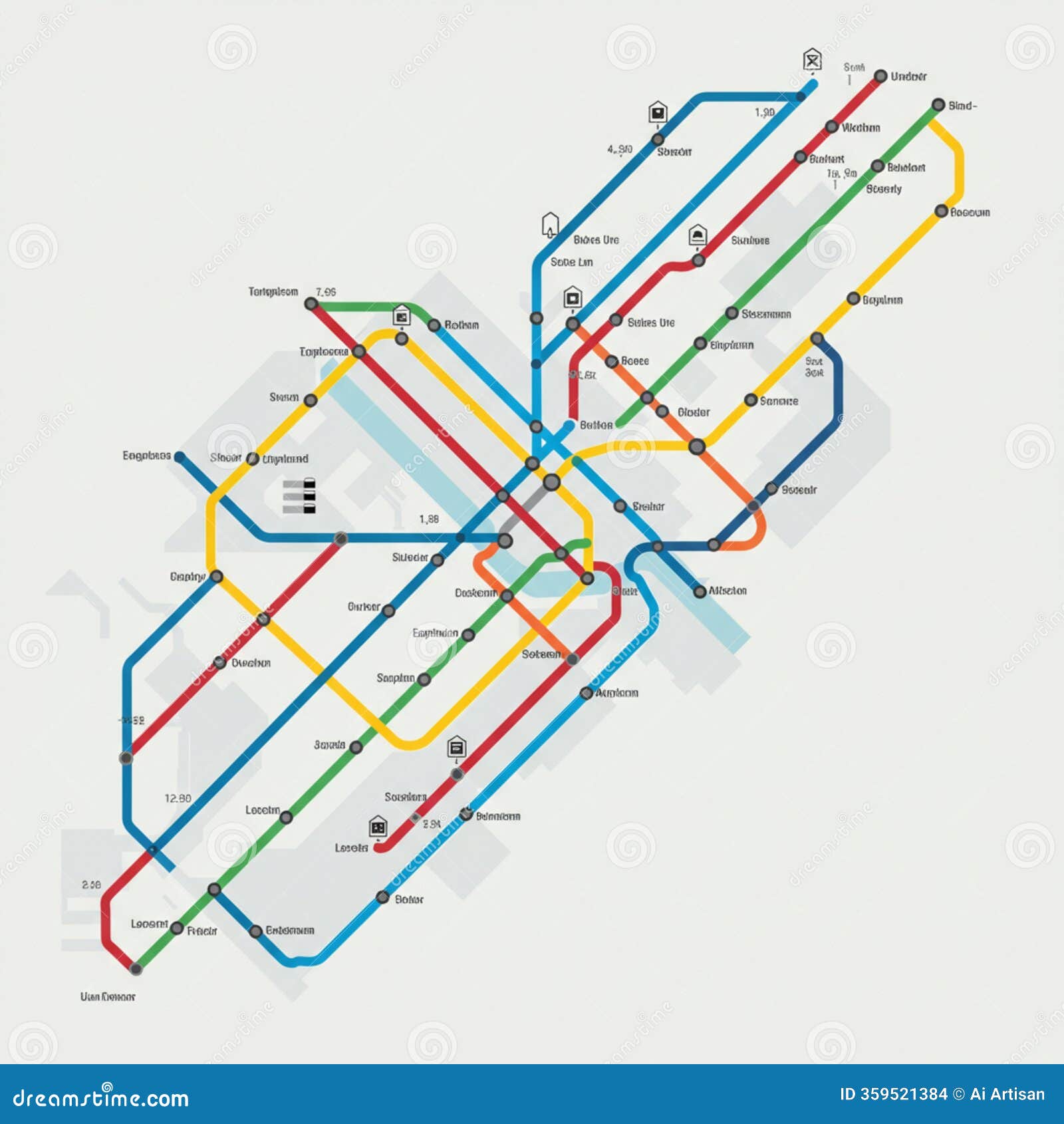 Map Features a Complex Network of Interconnected Lines in Various ...