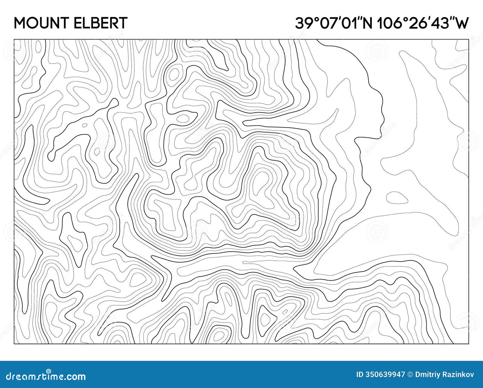 Topographic Map Of Mount Elbert With Precise Elevation Lines And ...