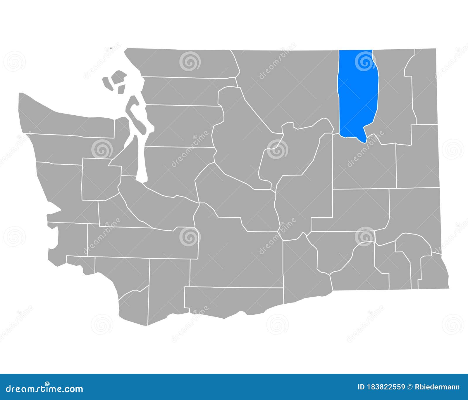 Map of Ferry in Washington stock vector. Illustration of cartography ...