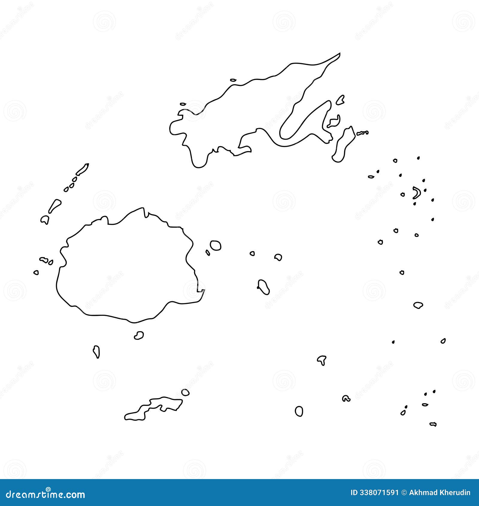 Map of fiji island stock illustration. Illustration of contour - 338071591
