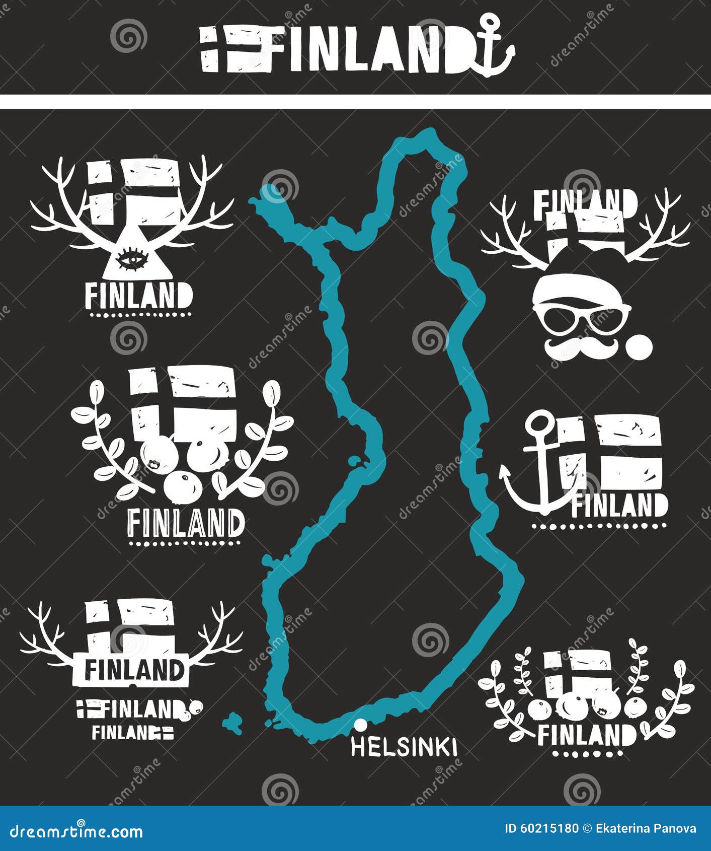 Map of Finland with Country Labels Stock Vector - Illustration of ...