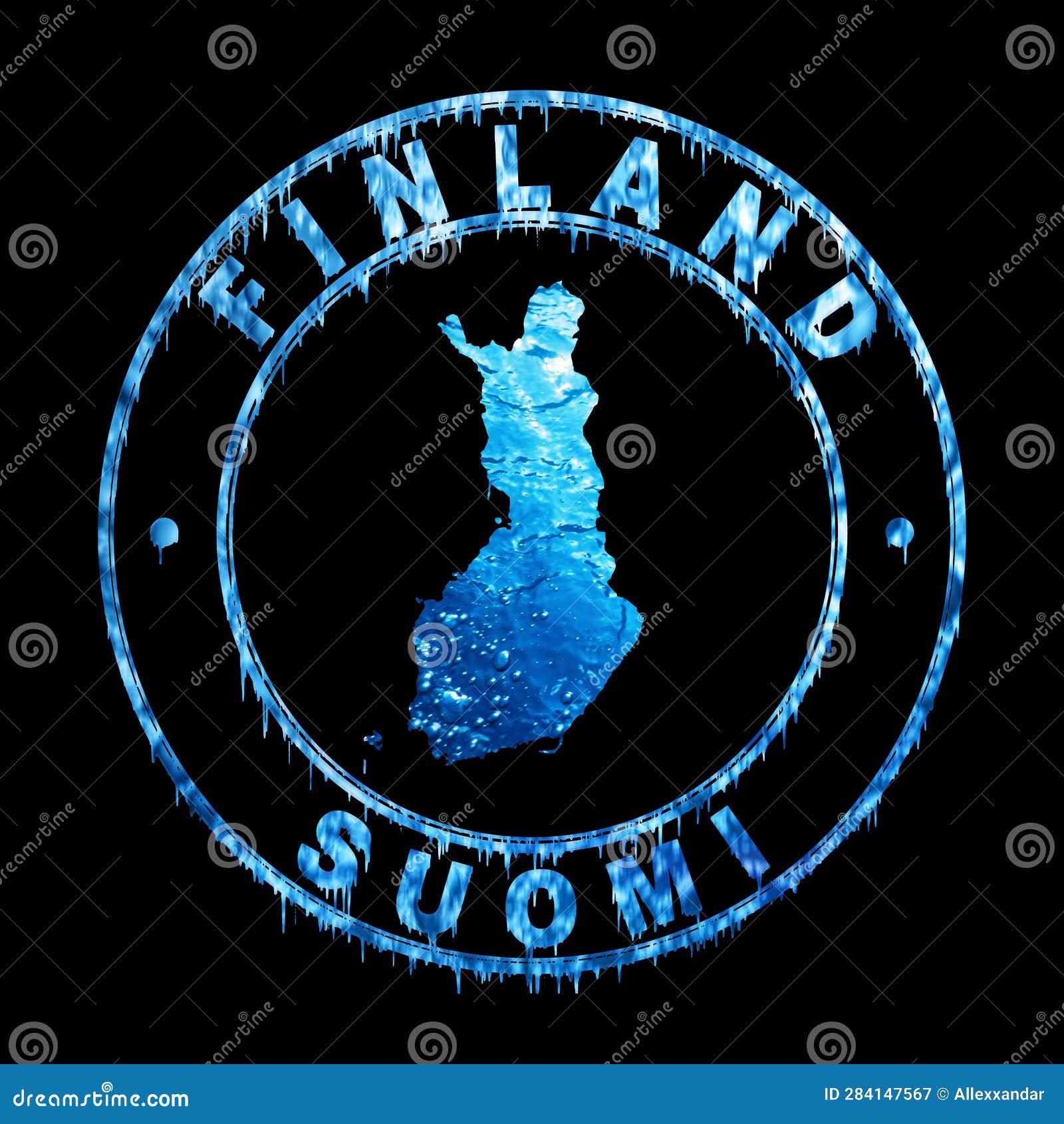 Map of Finland Water Concept Stock Illustration - Illustration of ...