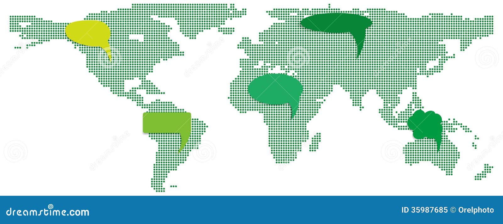 Map with five bubbles stock vector. Illustration of text - 35987685