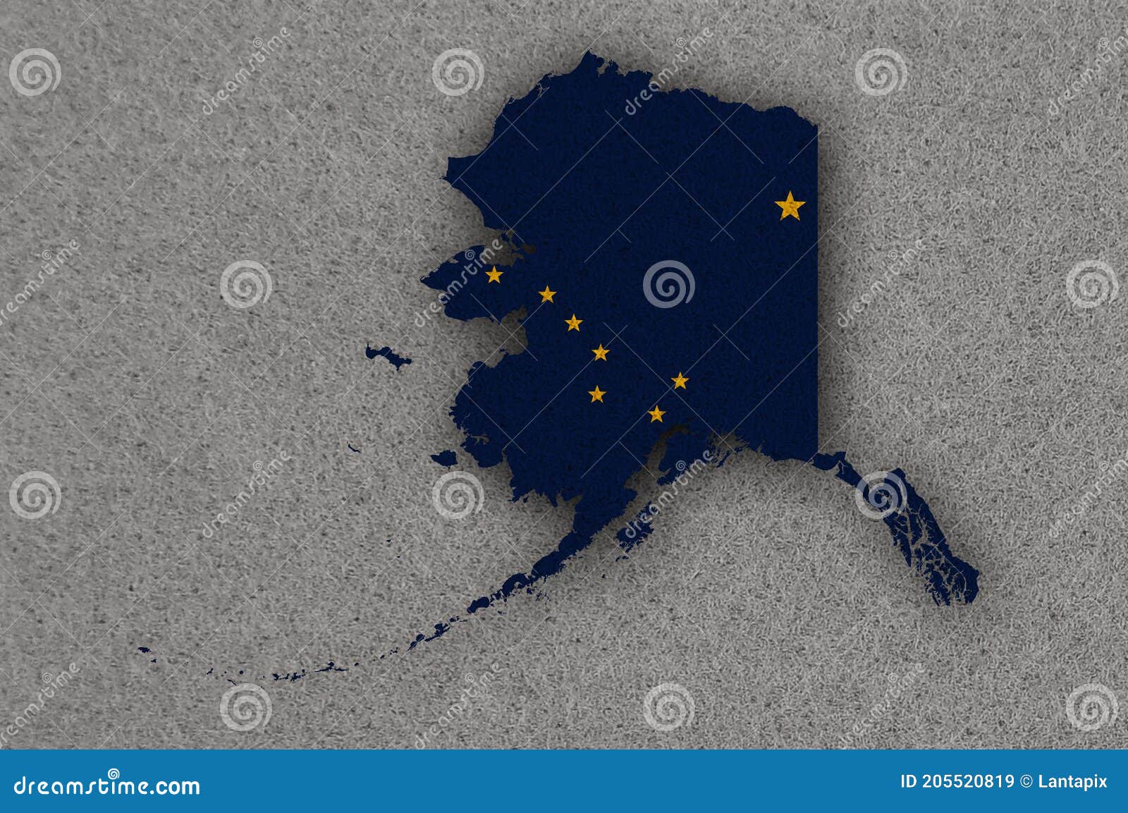 Map and Flag of Alaska on Felt Stock Illustration - Illustration of ...