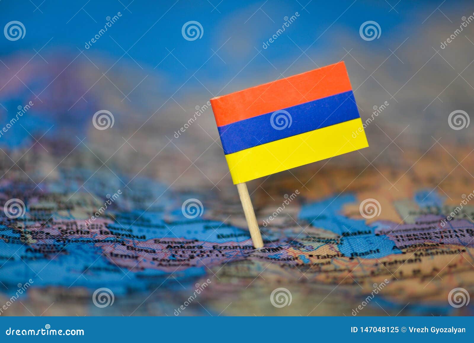 Map with flag of Armenia stock image. Image of macro - 147048125