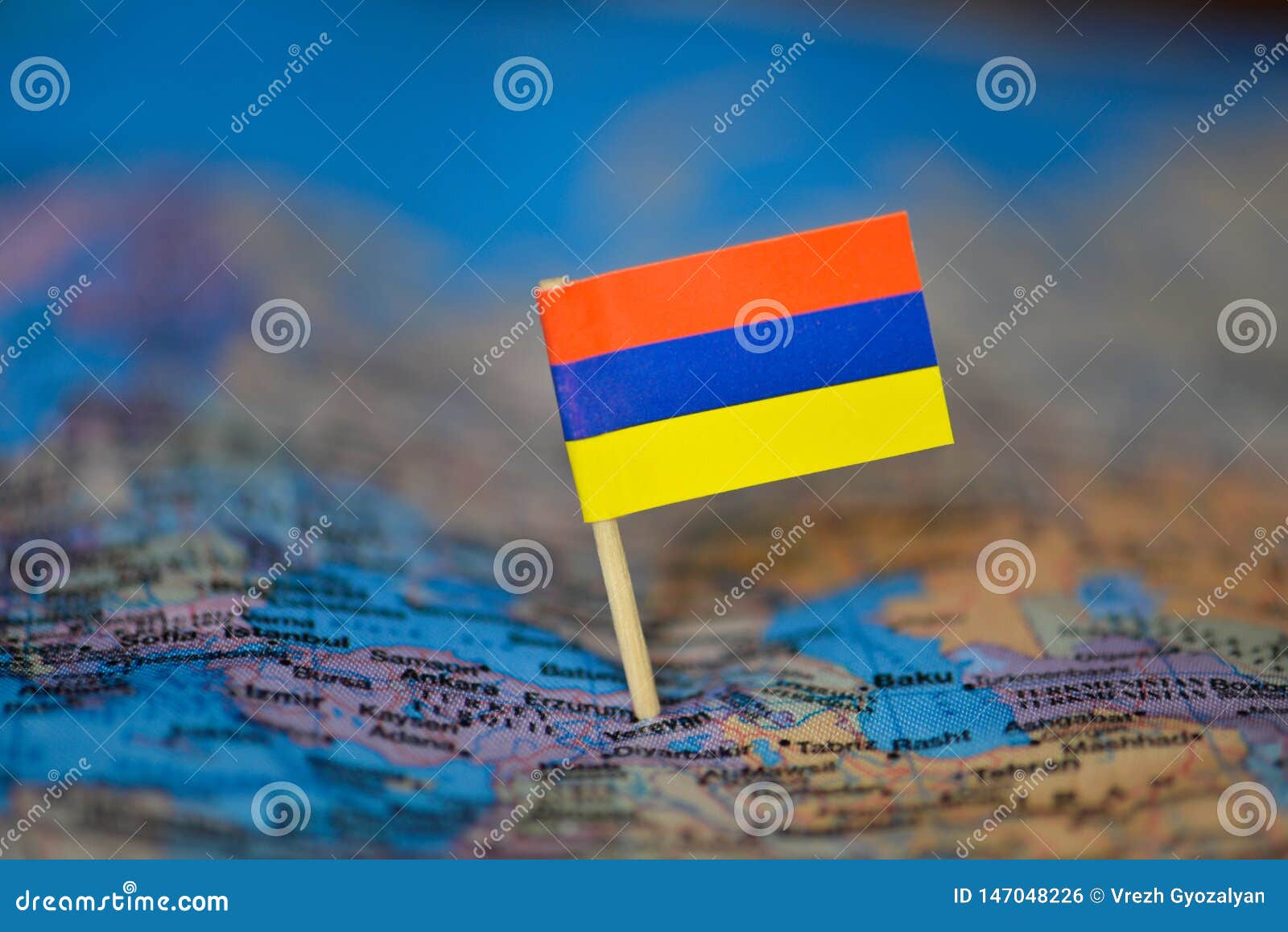 Map with flag of Armenia stock photo. Image of globe - 147048226