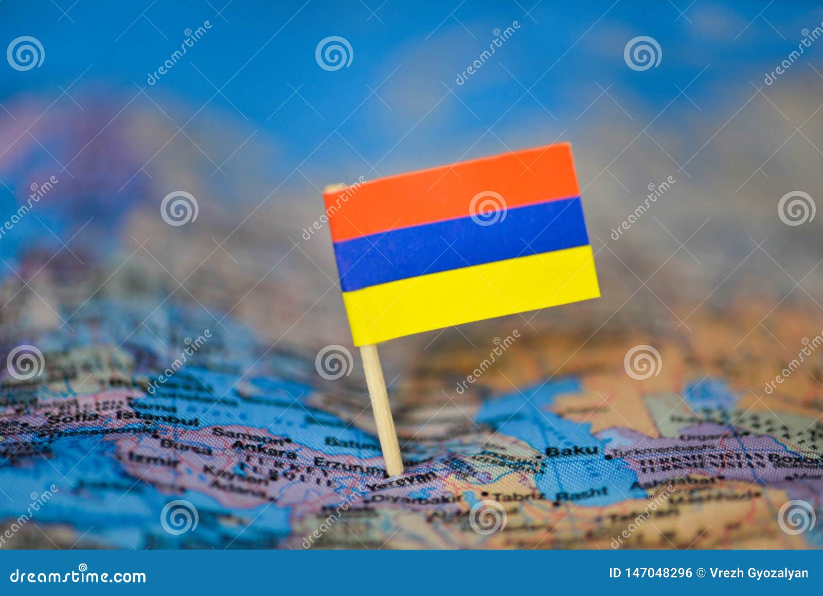 Map with flag of Armenia stock photo. Image of yerevan - 147048296