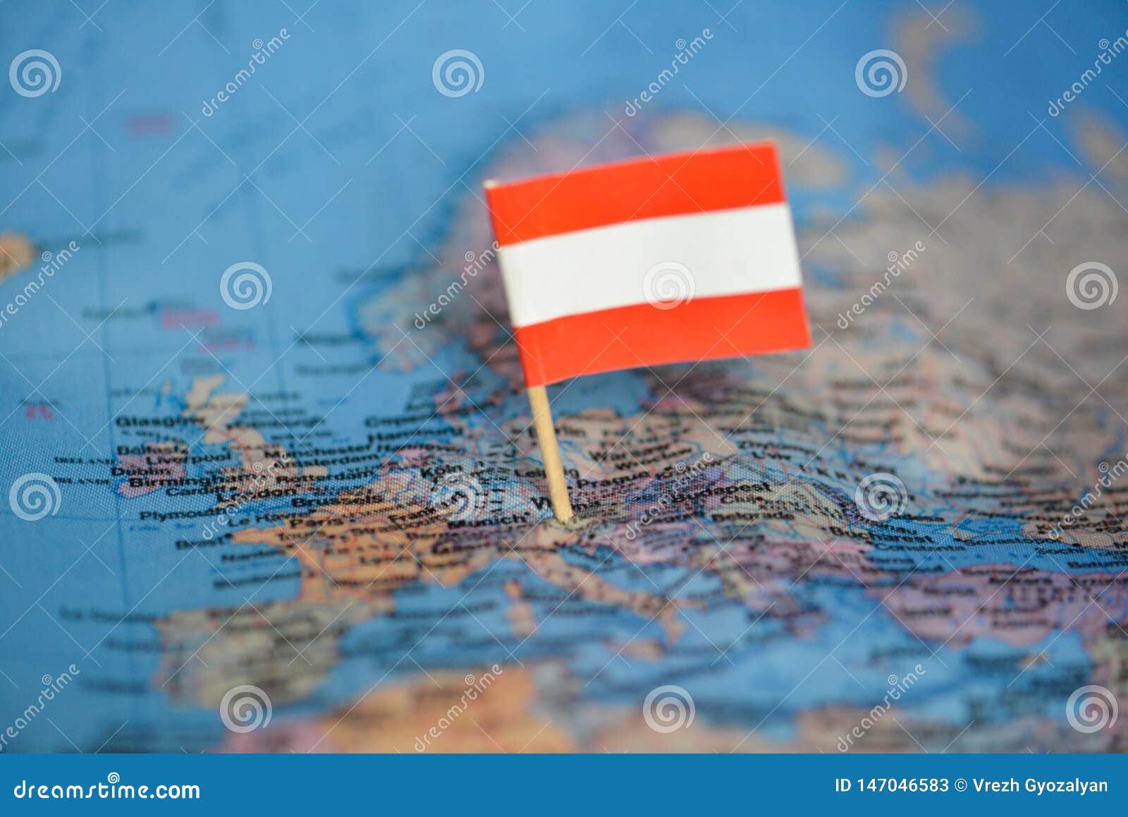 Map with flag of Austria stock image. Image of journey - 147046583