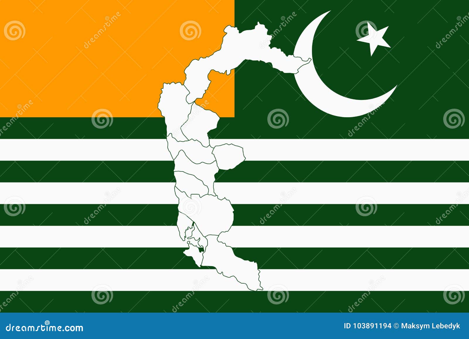 Flag Of Azad Jammu And Kashmir, Pakistan Stock Illustration ...