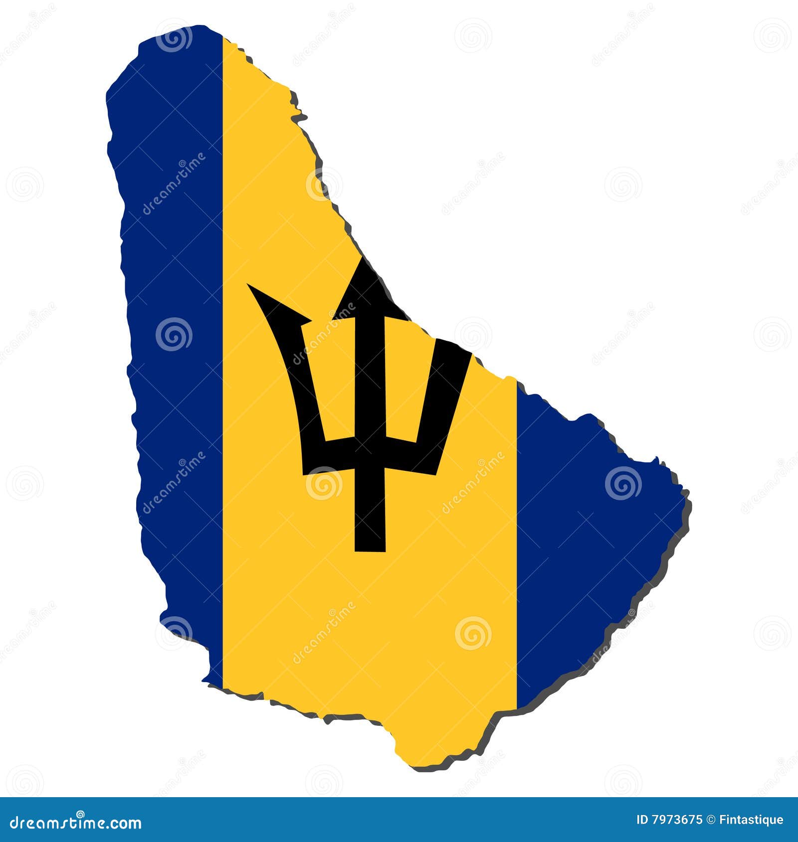Map flag of Barbados stock vector. Illustration of shadow - 7973675