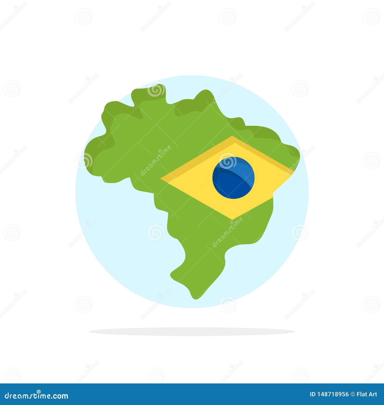 Map, Flag, Brazil Abstract Circle Background Flat Color Icon Stock ...