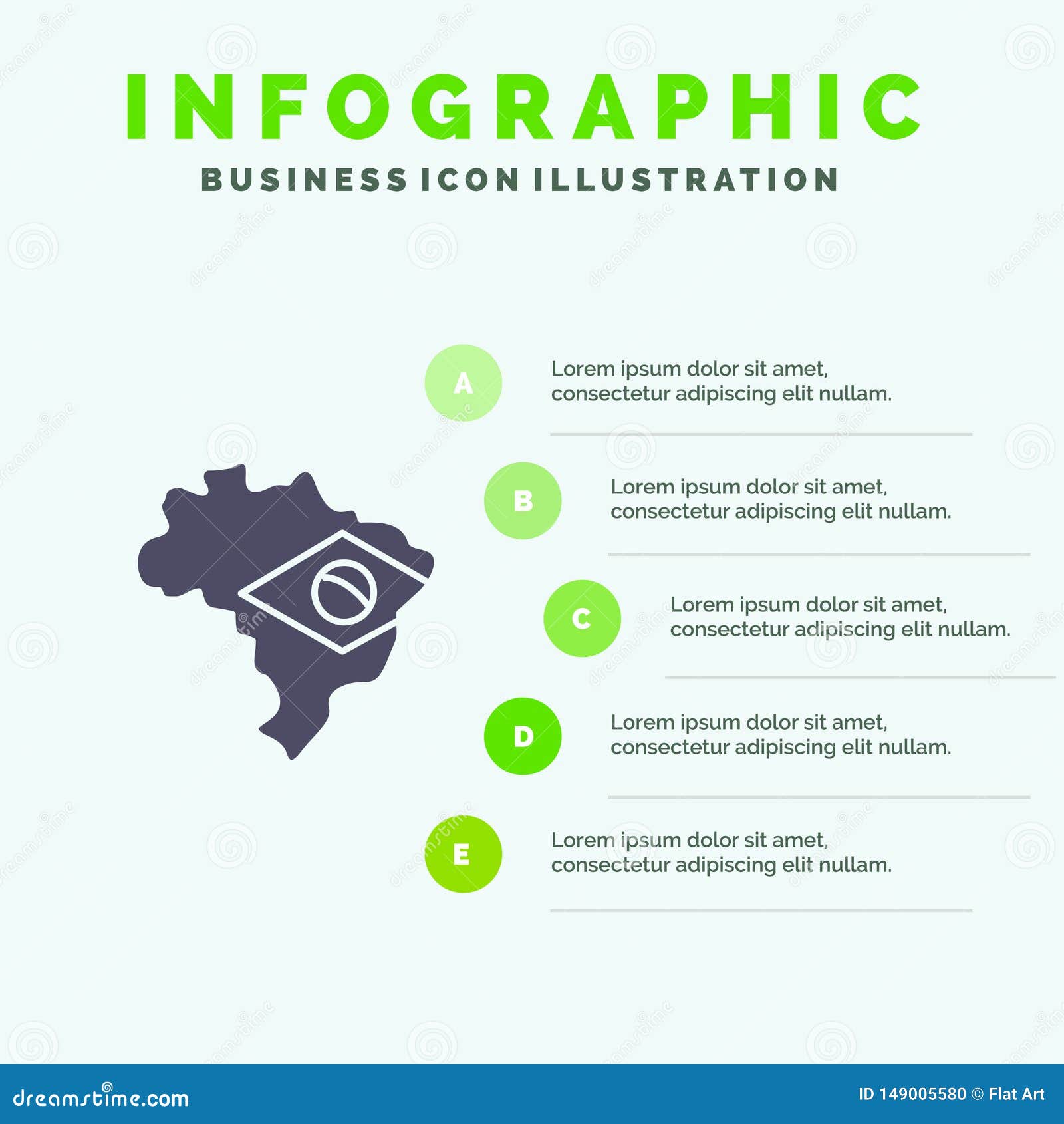 Map, Flag, Brazil Infographics Presentation Template. 5 Steps ...