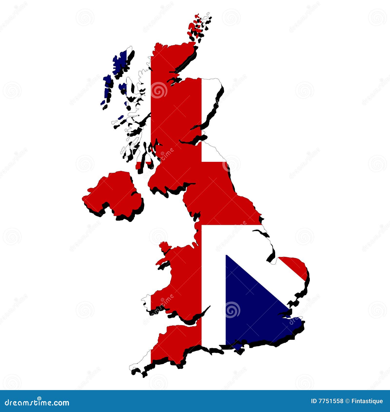 Map flag of Britain stock vector. Illustration of geography - 7751558