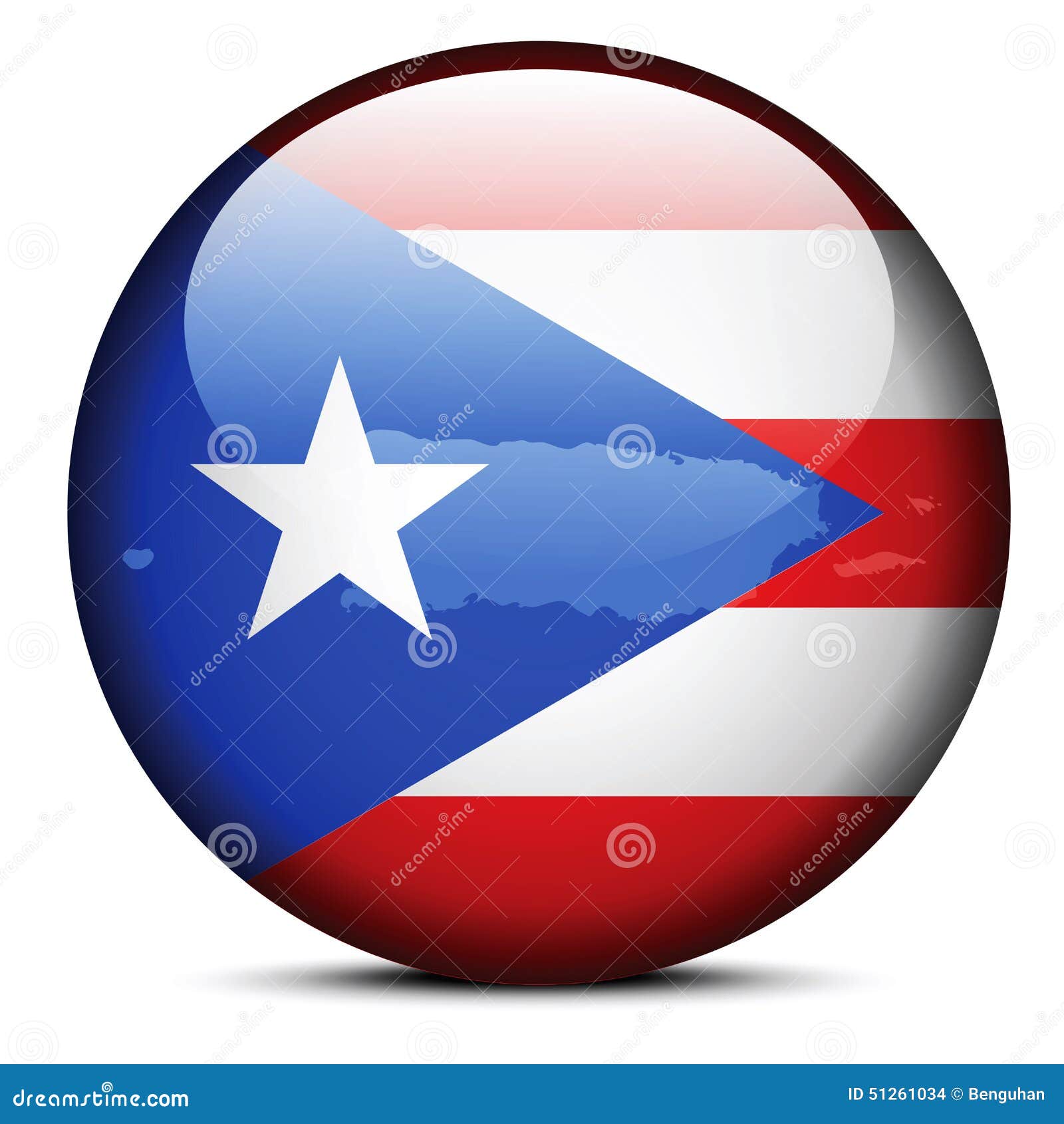 Map on Flag Button of Freely Associated State Puerto Rico Stock Vector ...
