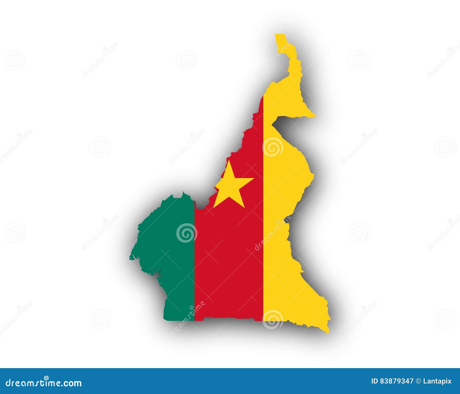 Map and flag of Cameroon stock vector. Illustration of graphic - 83879347