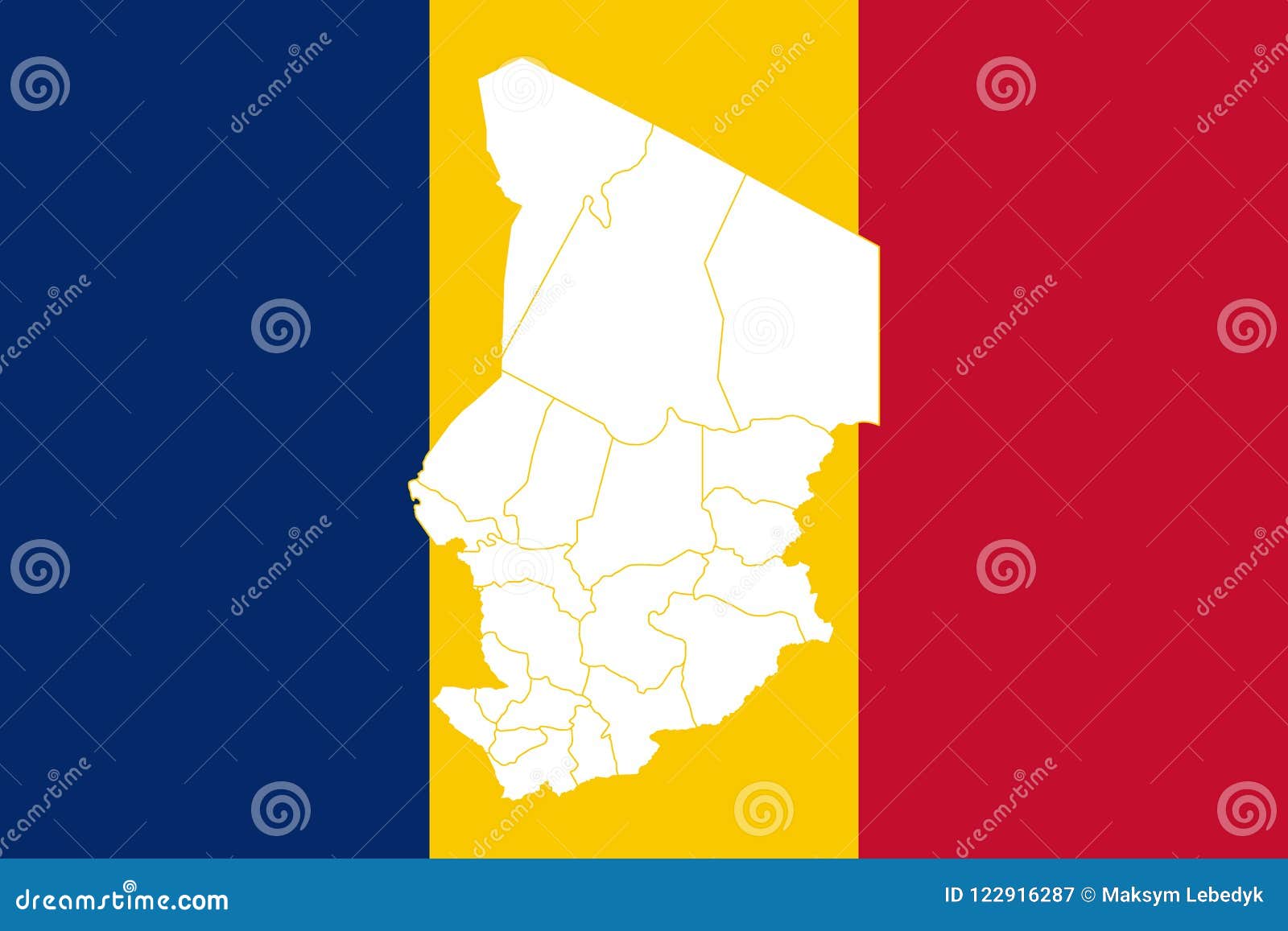 Map and flag of Chad stock illustration. Illustration of abstract ...