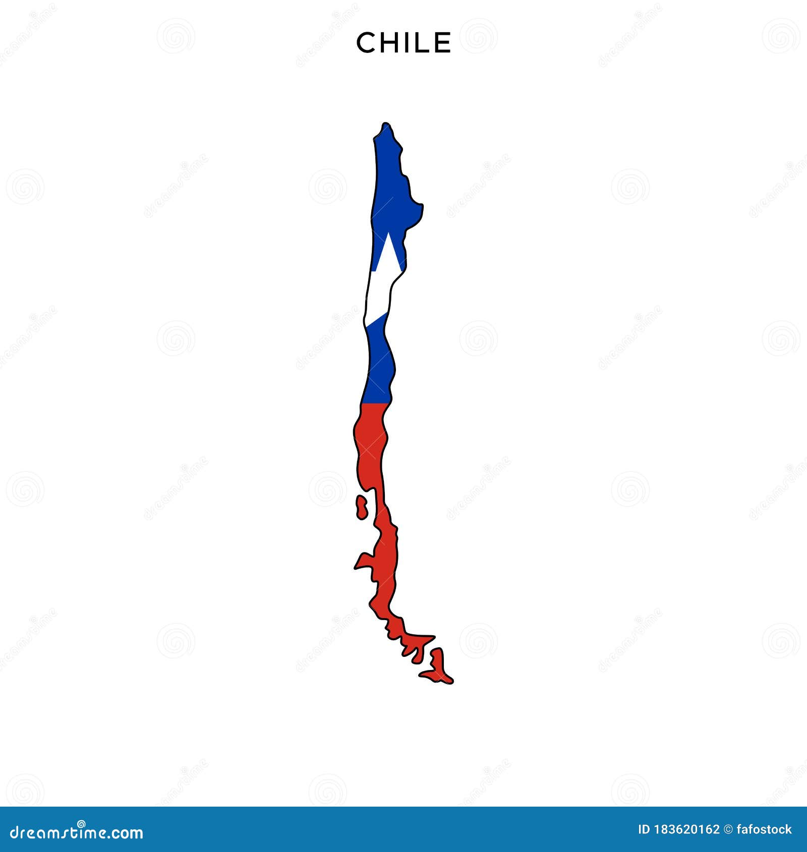 Map and Flag of Chile Vector Design Template with Editable Stroke ...