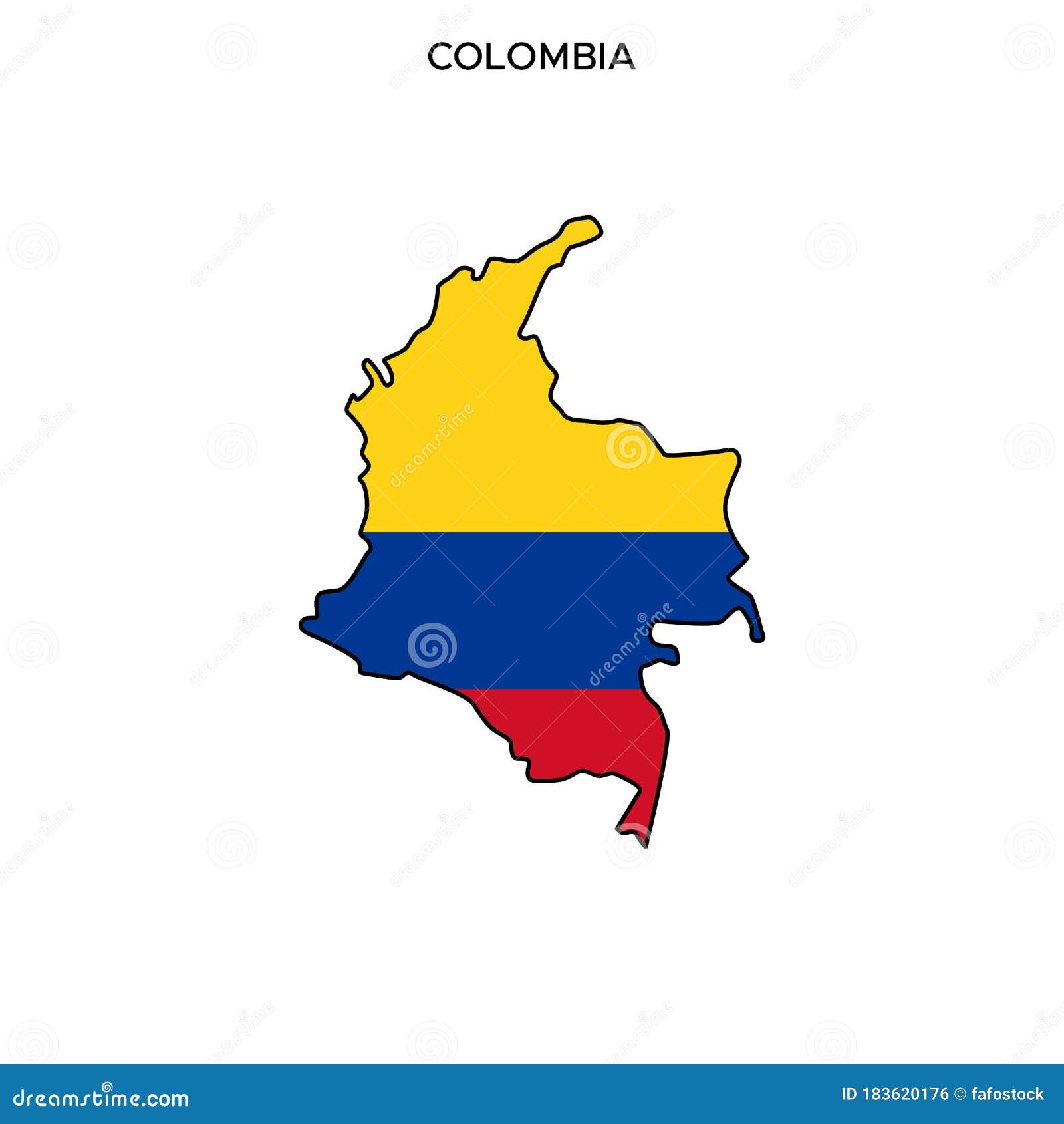 Colombia Editable Blank Vector Map Contour. Administrative Divisions Of ...