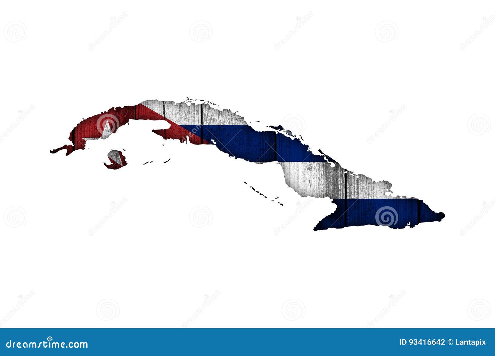 Map and Flag of Cuba on Weathered Wood Stock Illustration ...