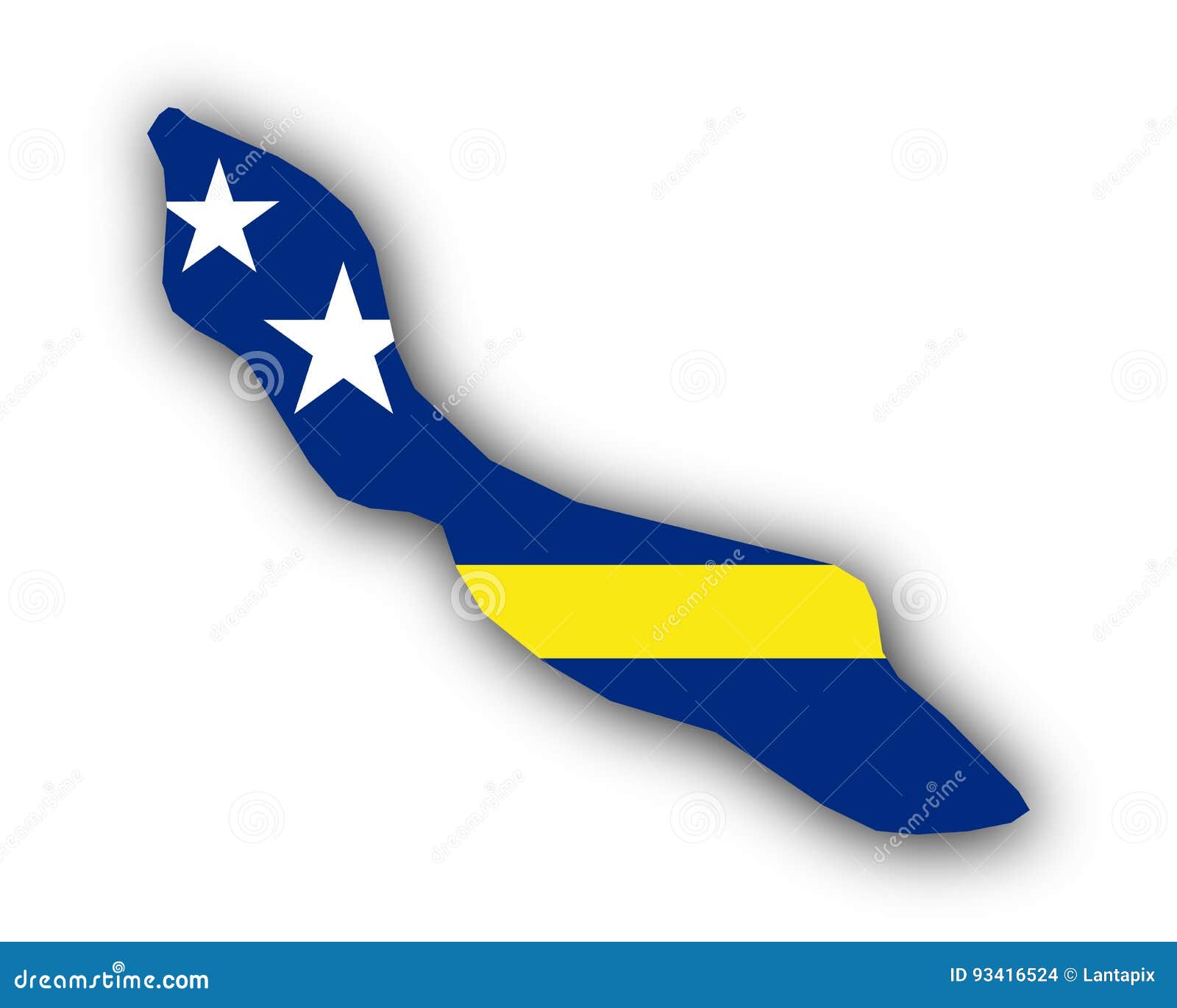 Map and flag of Curacao stock vector. Illustration of isolated - 93416524