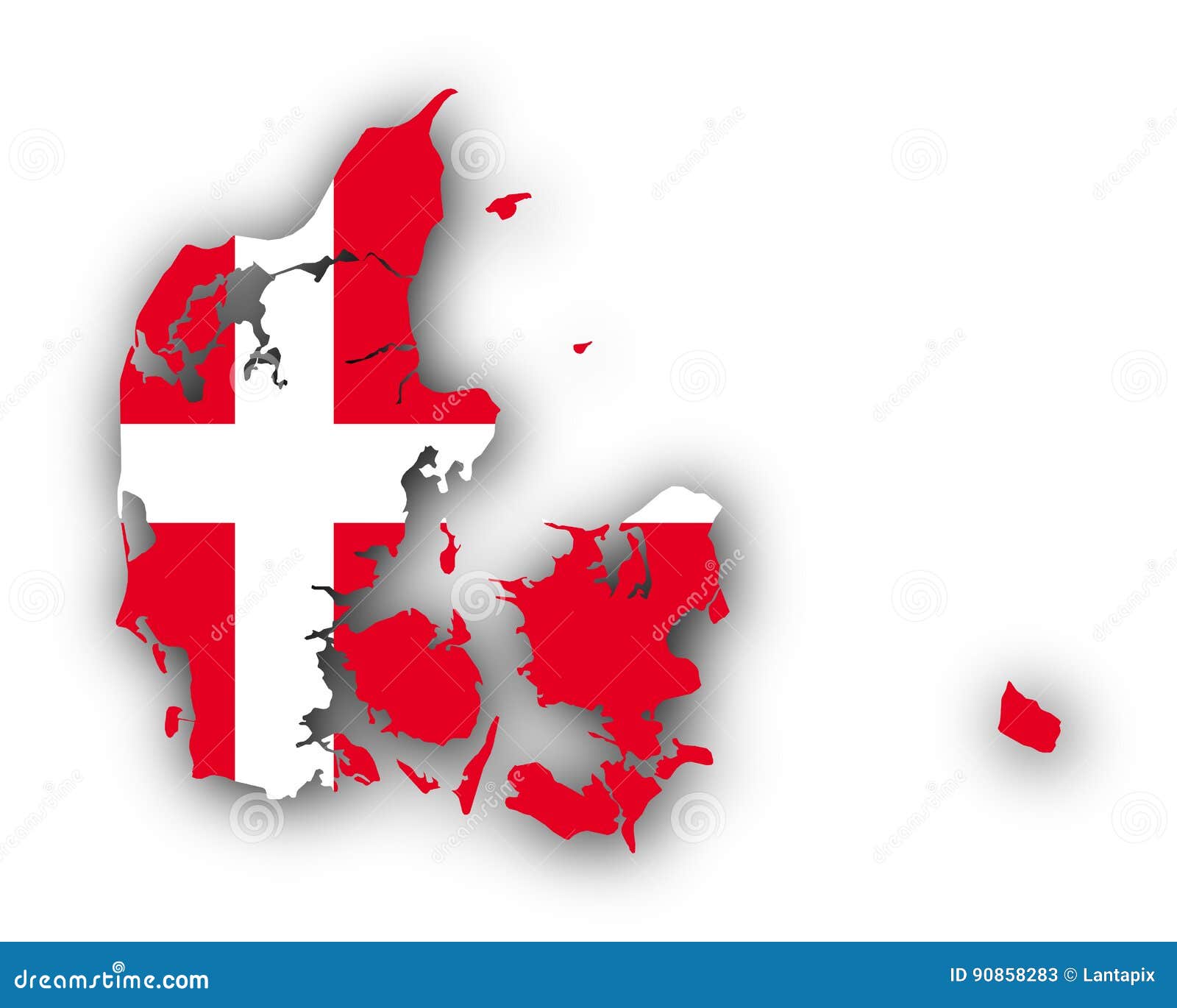 Map and flag of Denmark stock vector. Illustration of nation - 90858283