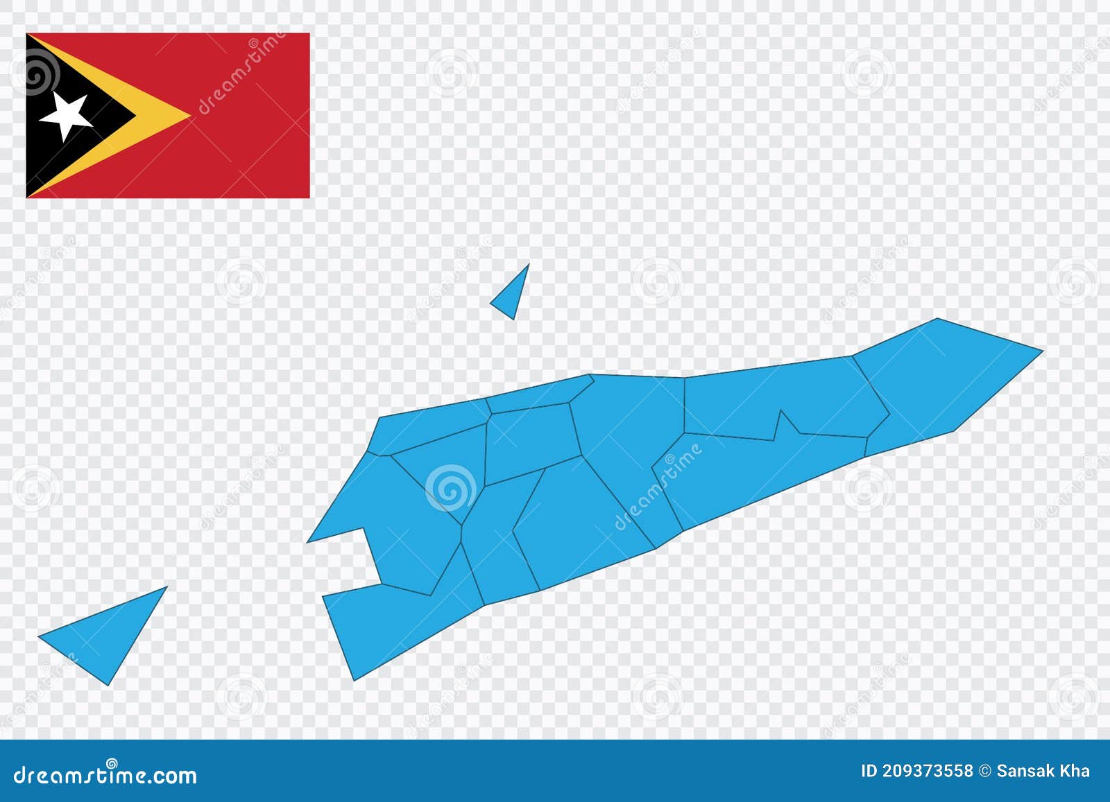 Map and flag of East Timor stock vector. Illustration of continent ...