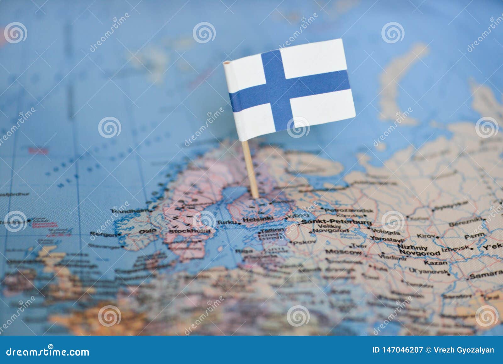 Map with flag of Finland stock image. Image of europe - 147046207