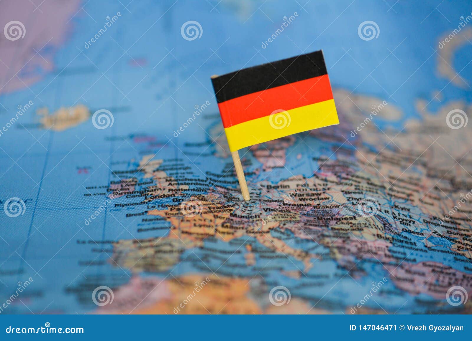 Map with flag of Germany stock image. Image of country - 147046471