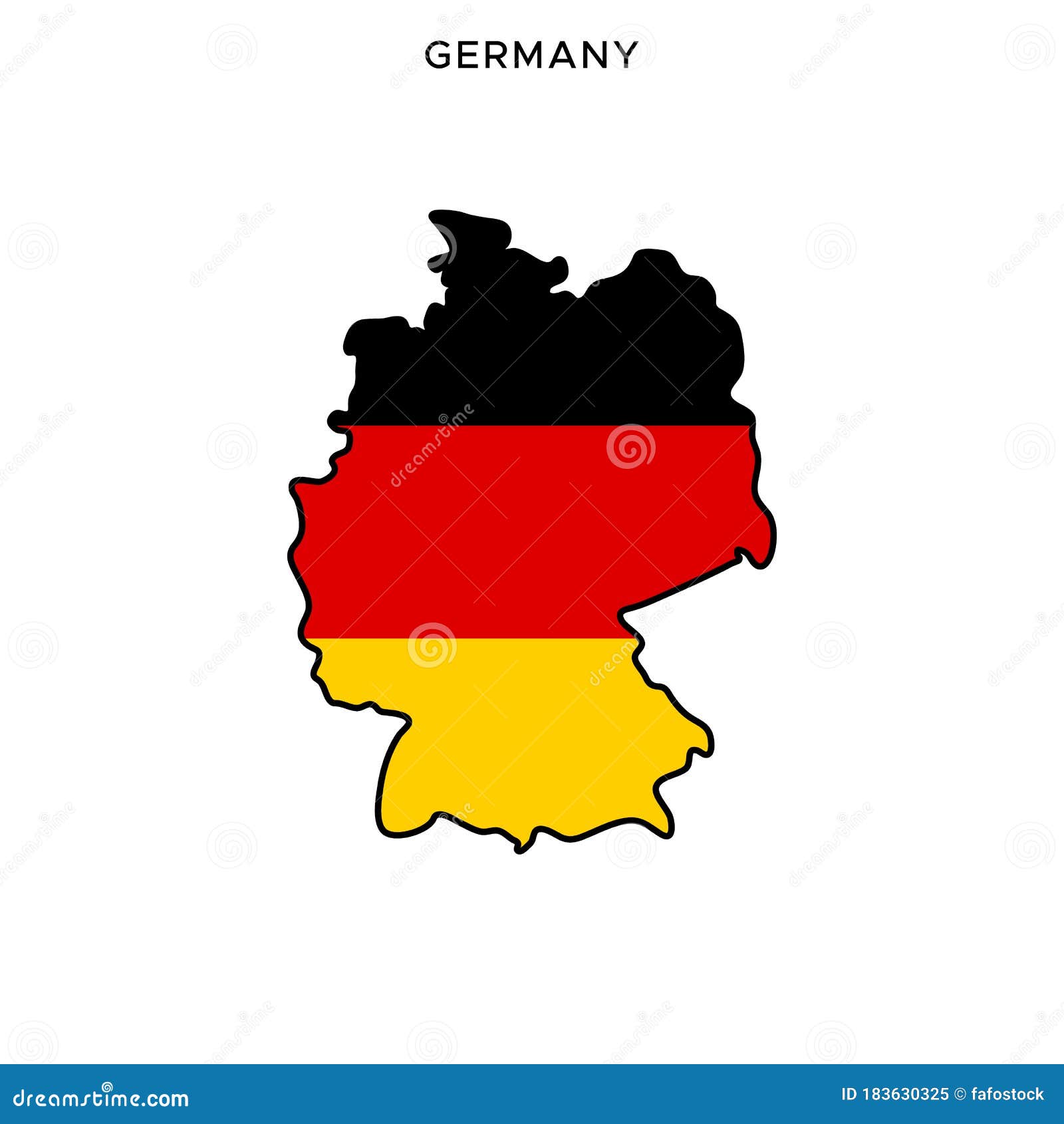 Map and Flag of Germany Vector Design Template with Editable Stroke ...