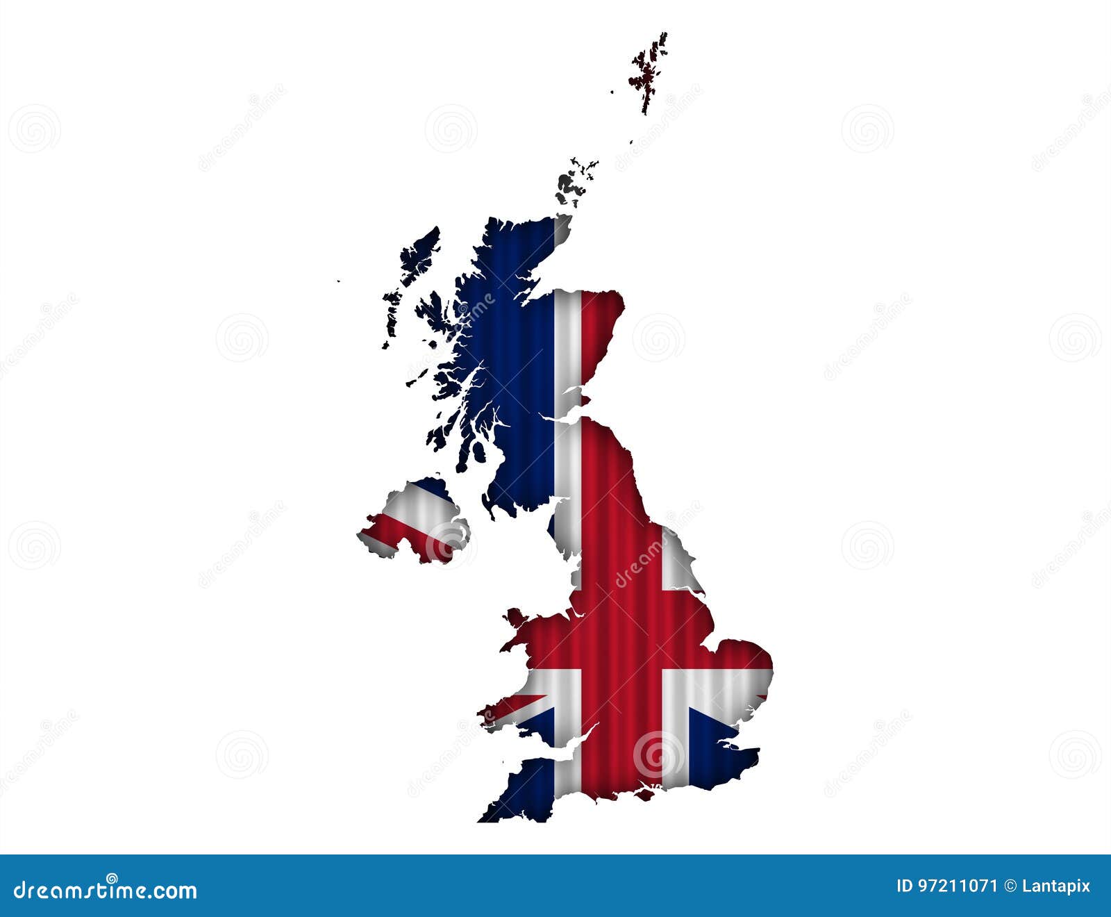 Map and Flag of Great Britain on Corrugated Iron, Stock Illustration ...