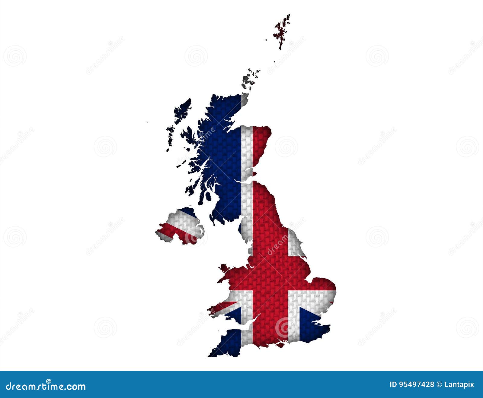 Map and Flag of Great Britain on Linen, Stock Photo - Image of shadow ...