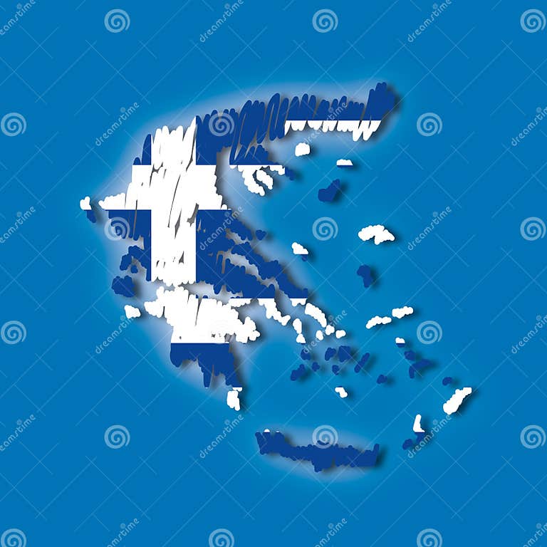 Map flag Greece (vector) stock vector. Illustration of painting - 4719821