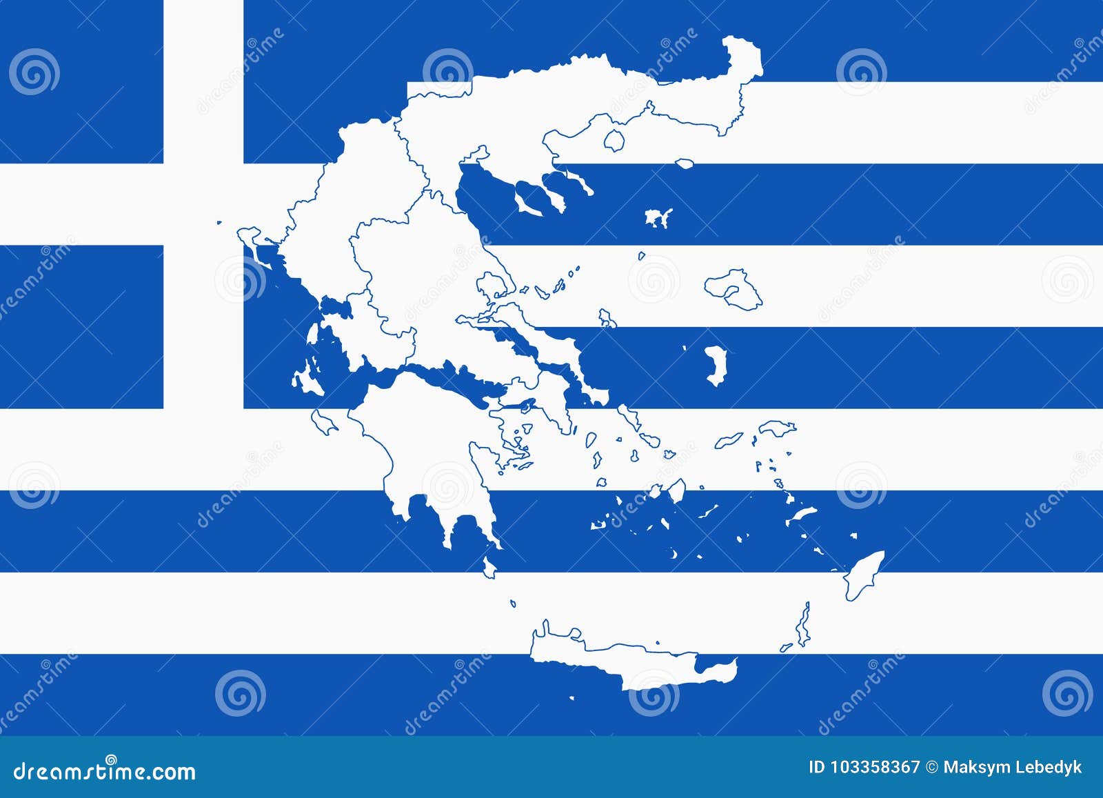 Map and flag of Greece stock illustration. Illustration of crete ...