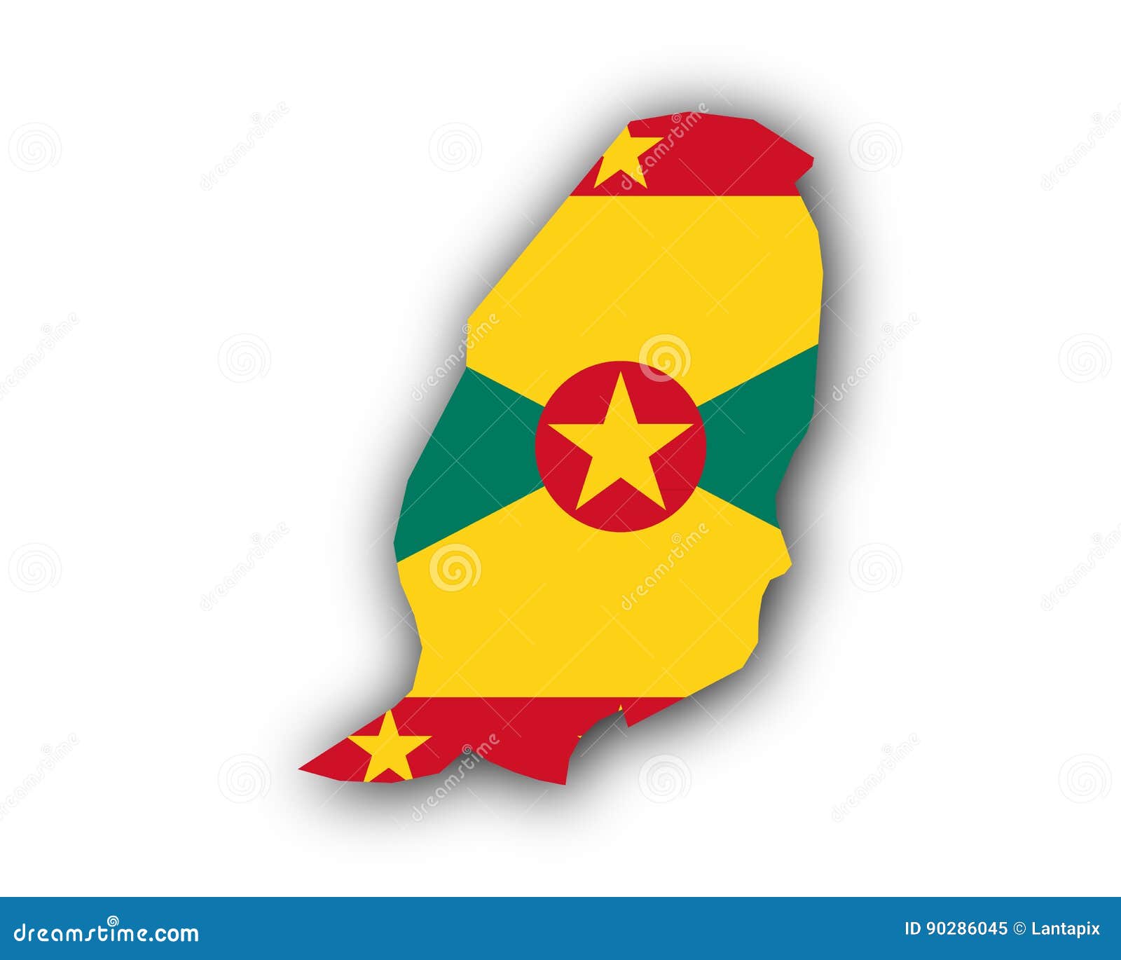 Map and flag of Grenada stock vector. Illustration of country - 90286045