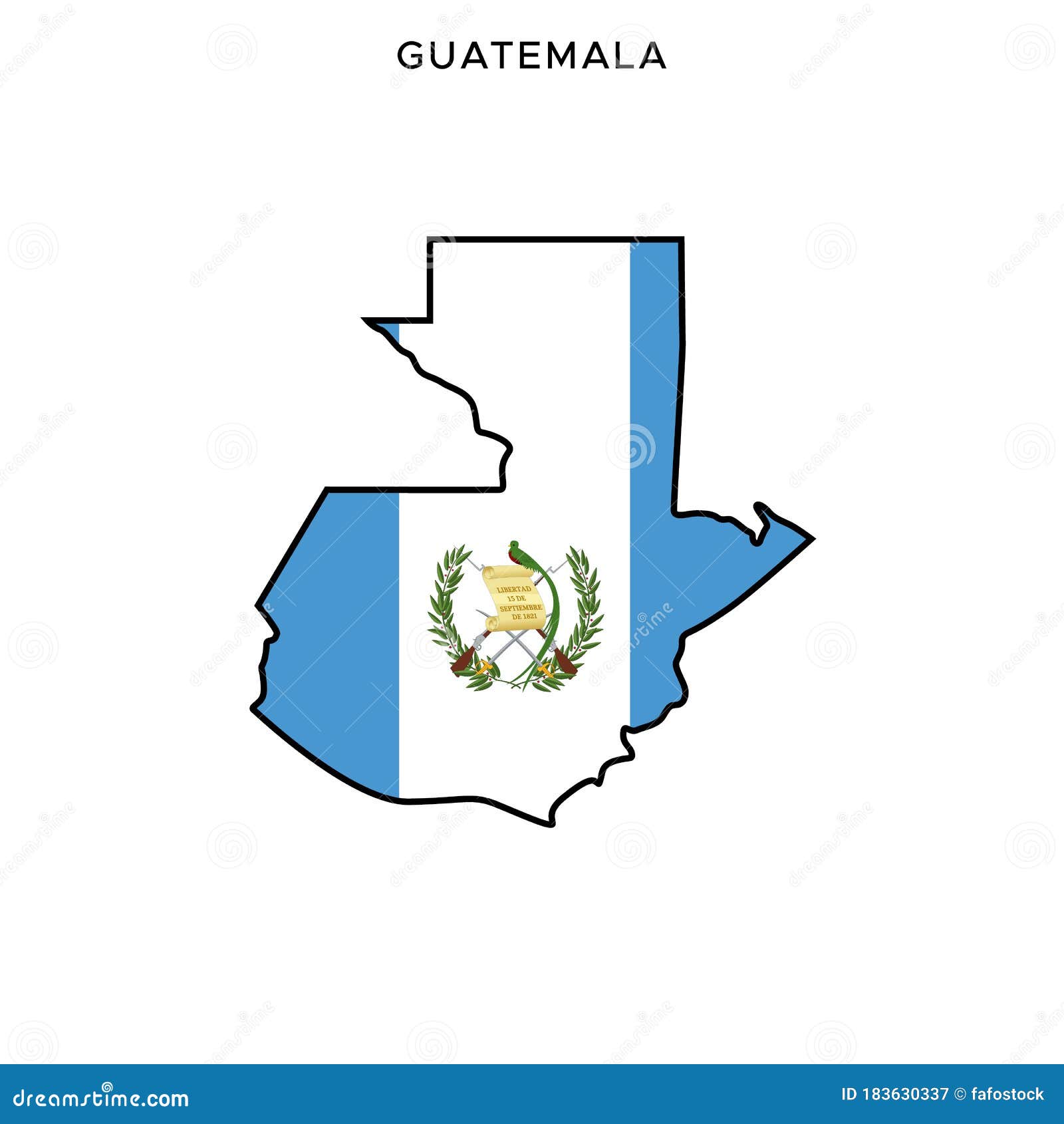 Map and Flag of Guatemala Vector Design Template with Editable Stroke ...