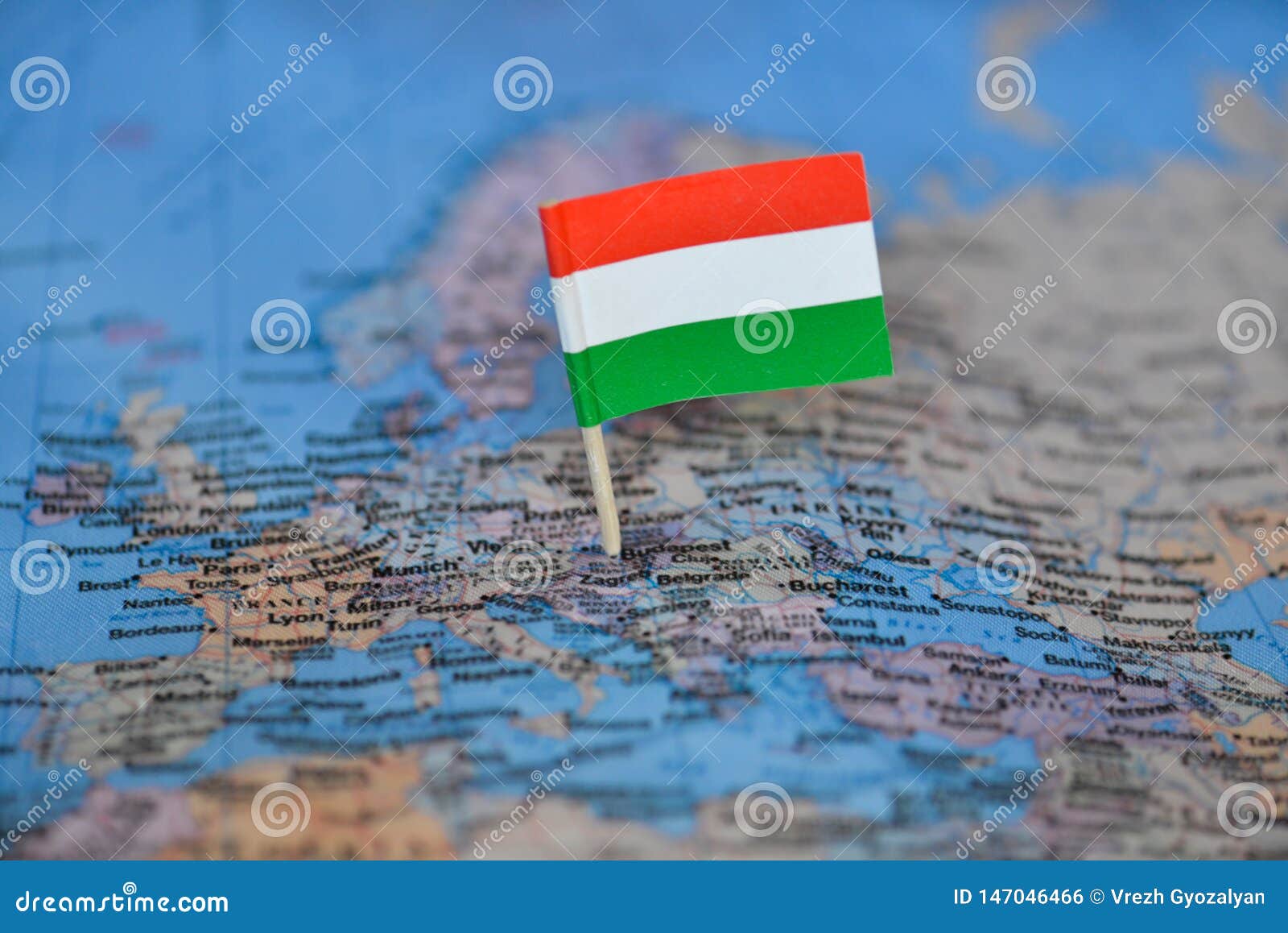 Map with flag of Hungary stock photo. Image of atlas - 147046466