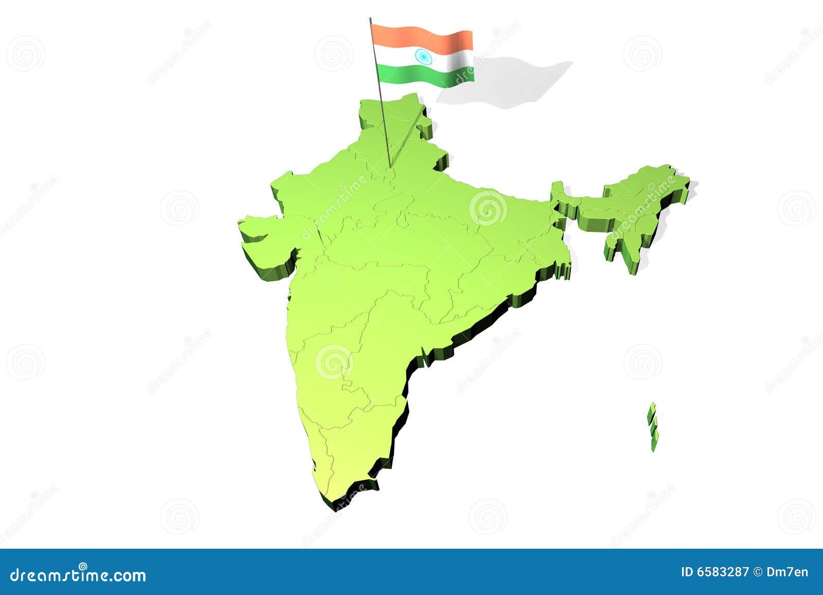 Map and flag of India stock illustration. Illustration of national ...