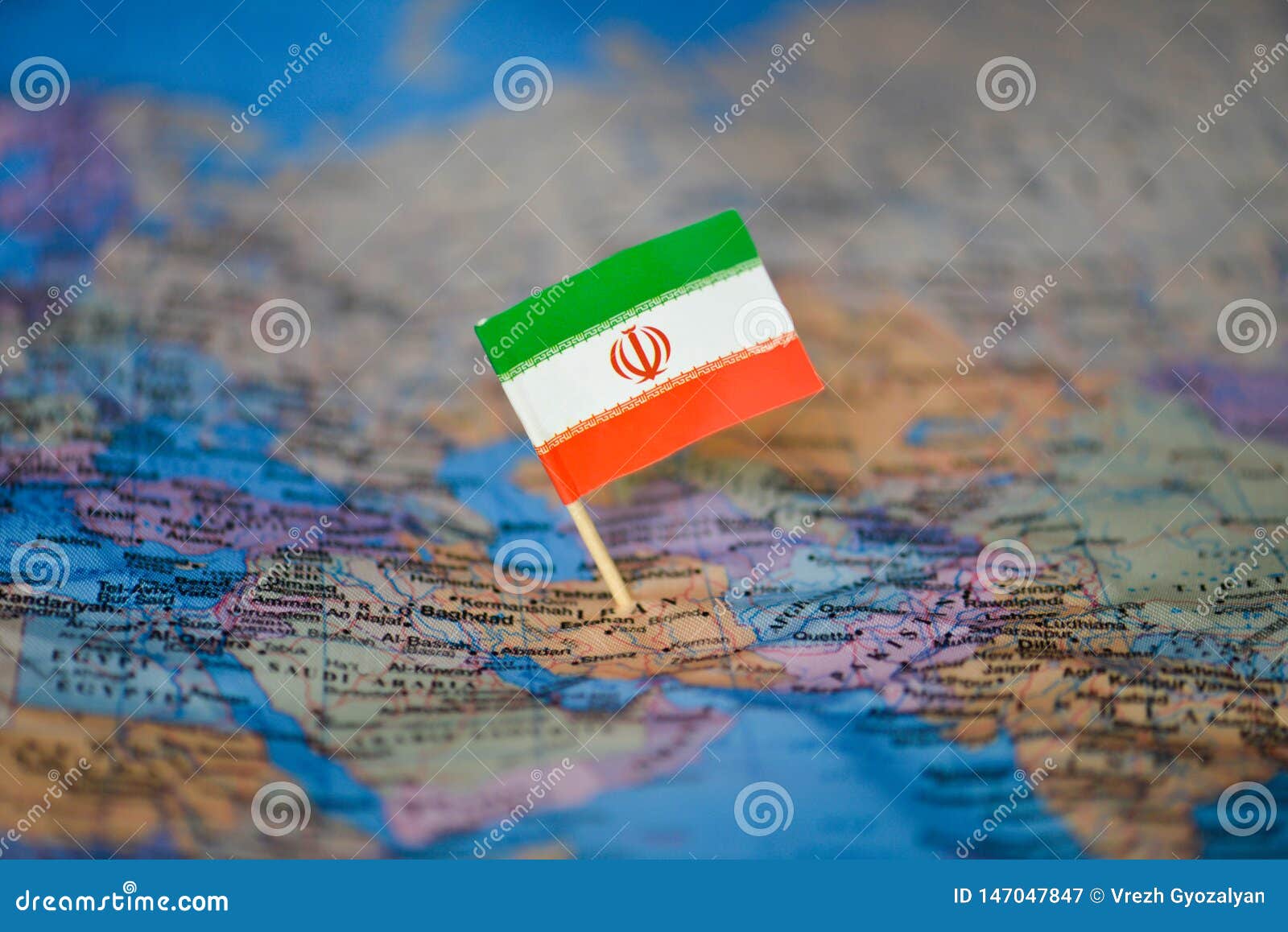 Map with flag of Iran stock image. Image of destination - 147047847